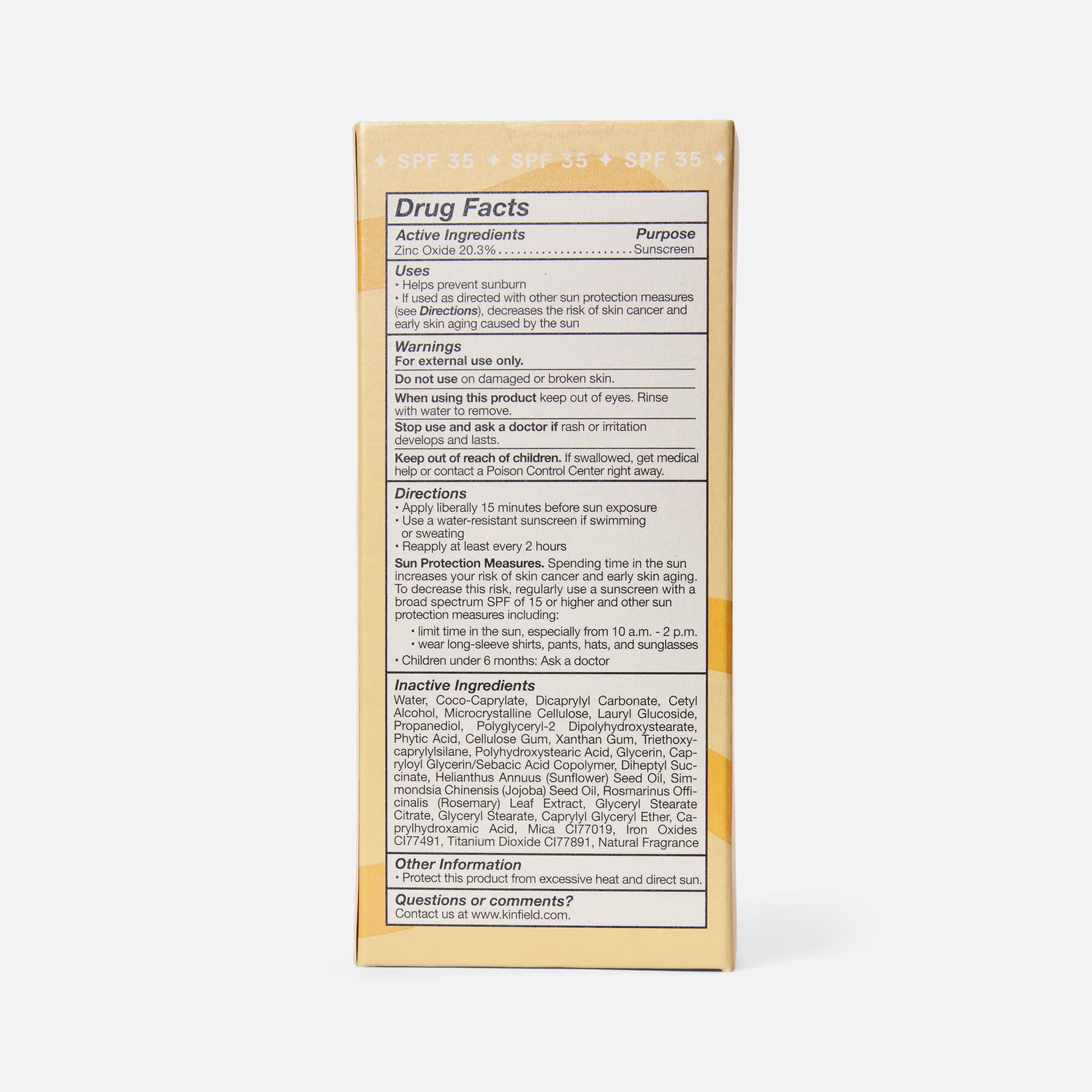 FSA Eligible Kinfield Sunglow Facial Sunscreen, SPF 35 | FSA Store