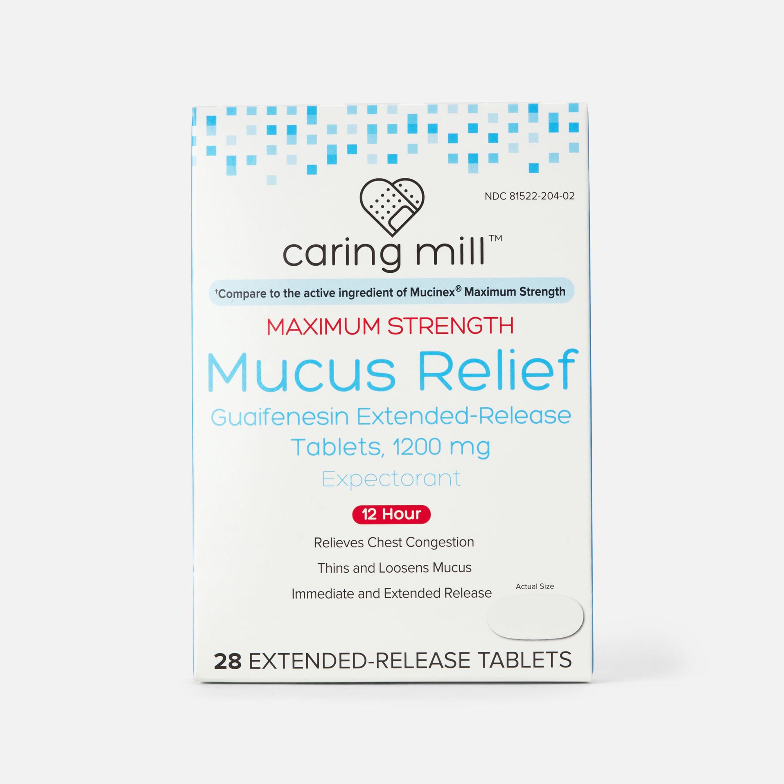 FSA Eligible Caring Mill™ Mucus-ER Max Guaifenesin Extended-Release Bi ...