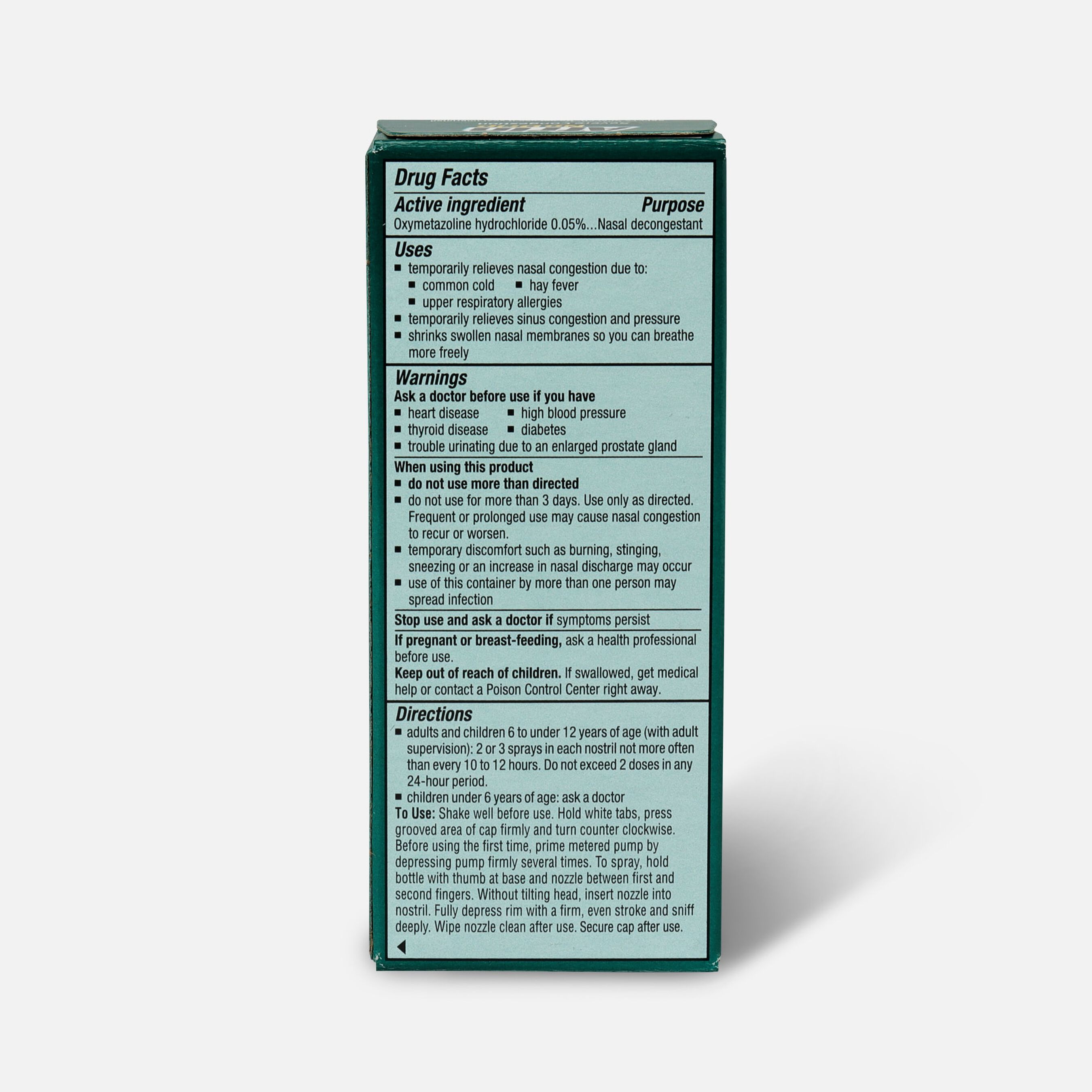 Afrin No Drip Severe Congestion Pump Nasal Mist, .5 oz.