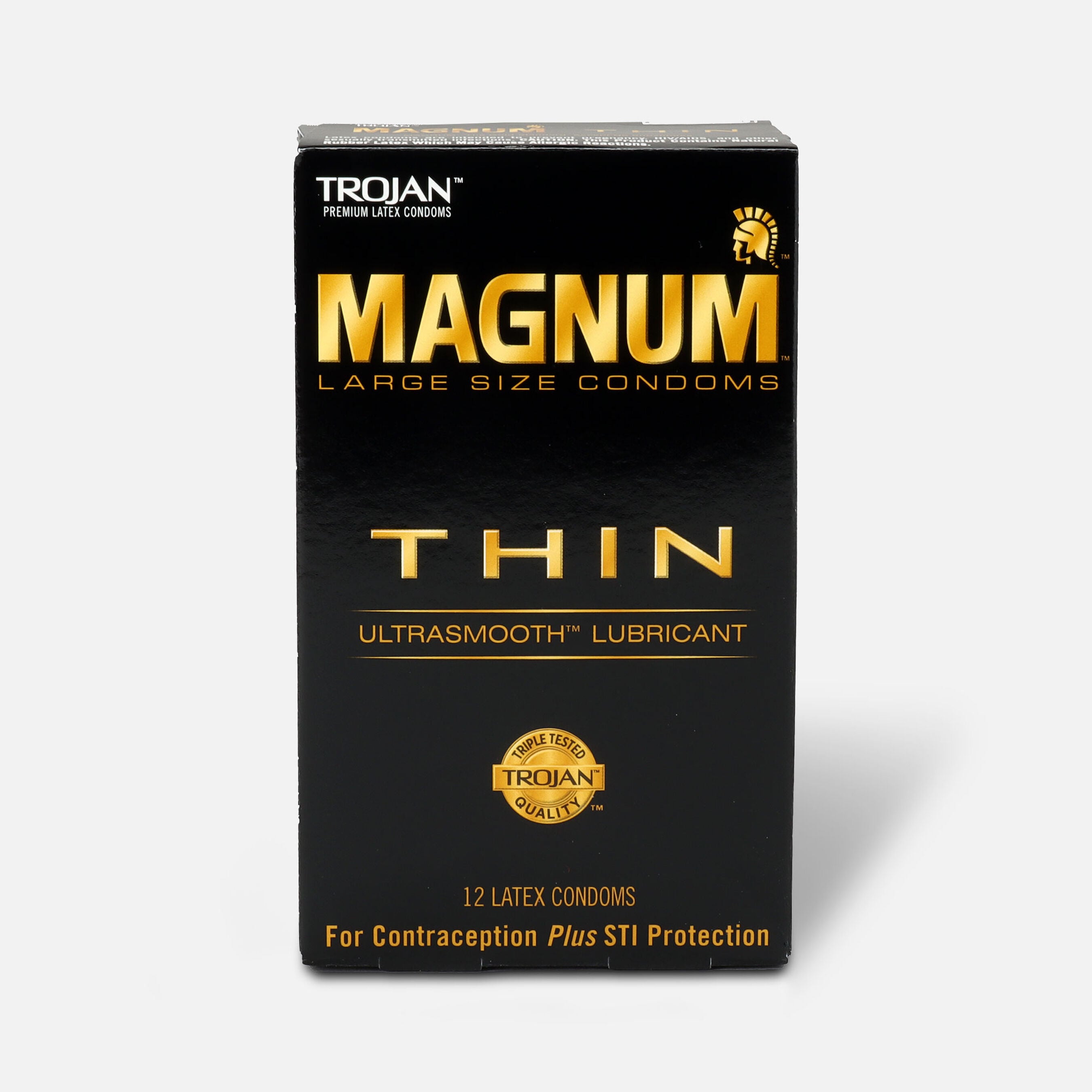 FSA Eligible Trojan Condoms Magnum Lubricated Latex Thin, Large 12 ct ...