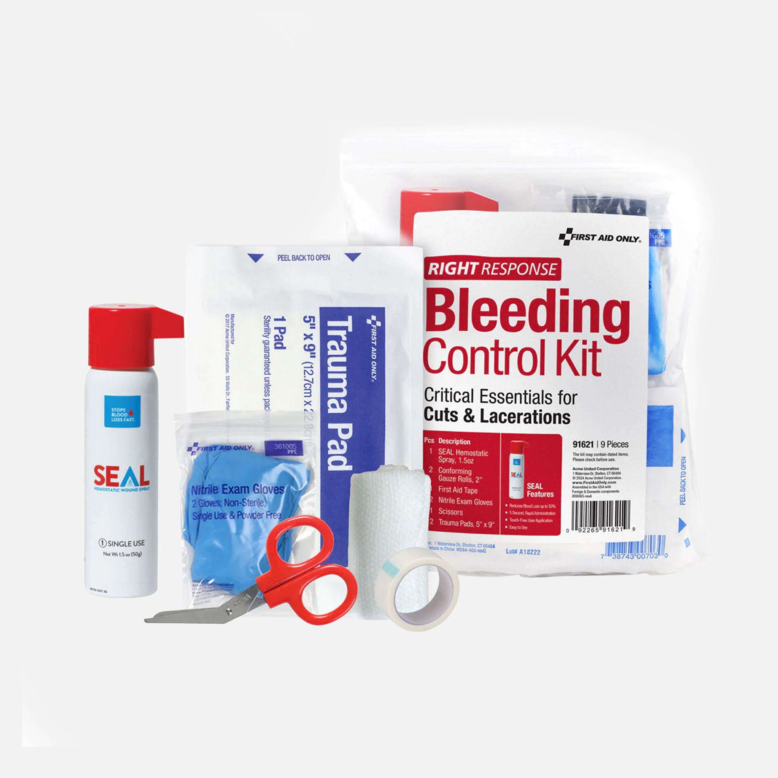 FSA Eligible First Aid Only Critical Essentials Bleeding Control Kit ...