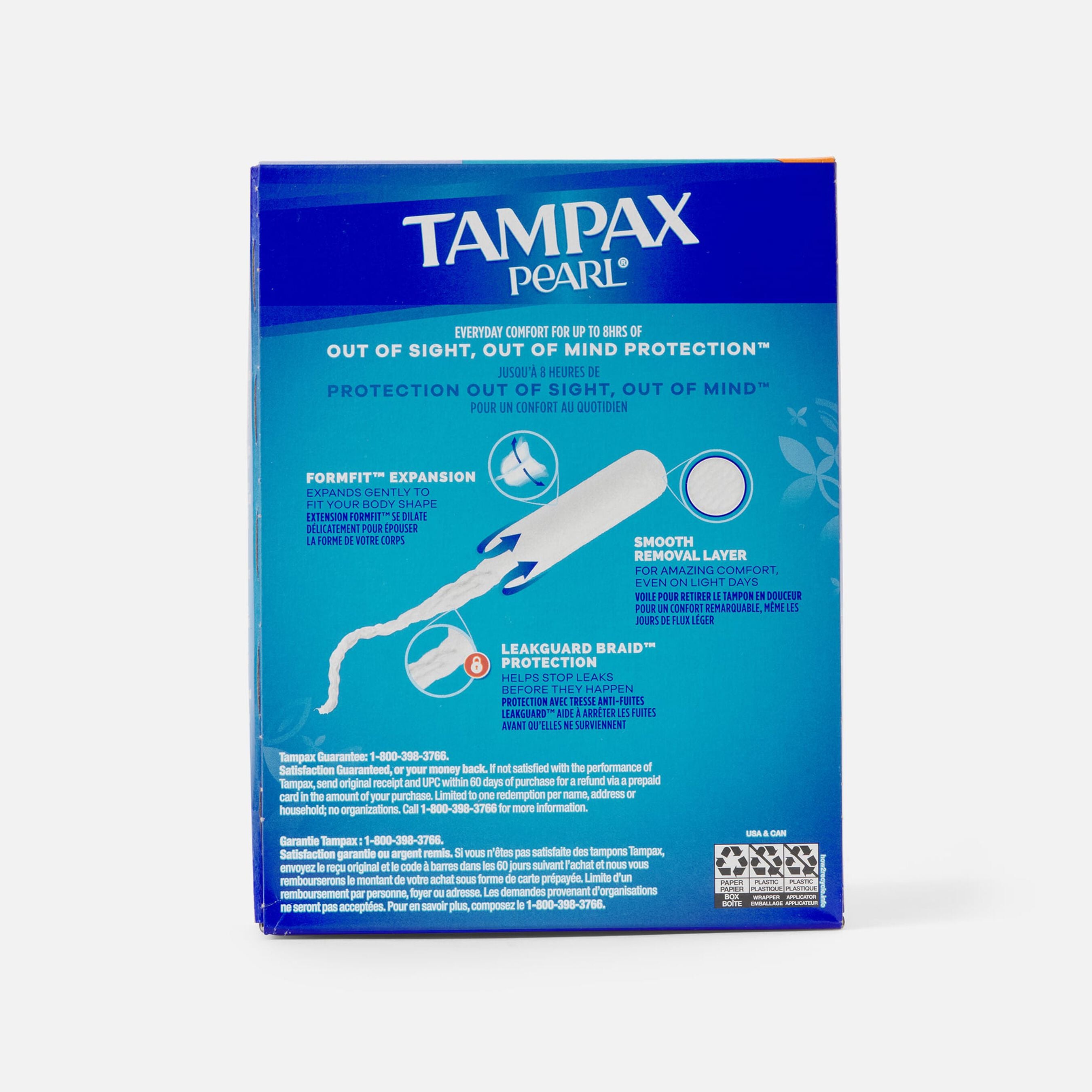 FSA Eligible Tampax Pearl Tampons, Regular Absorbency, 18 ct. (2-Pack ...