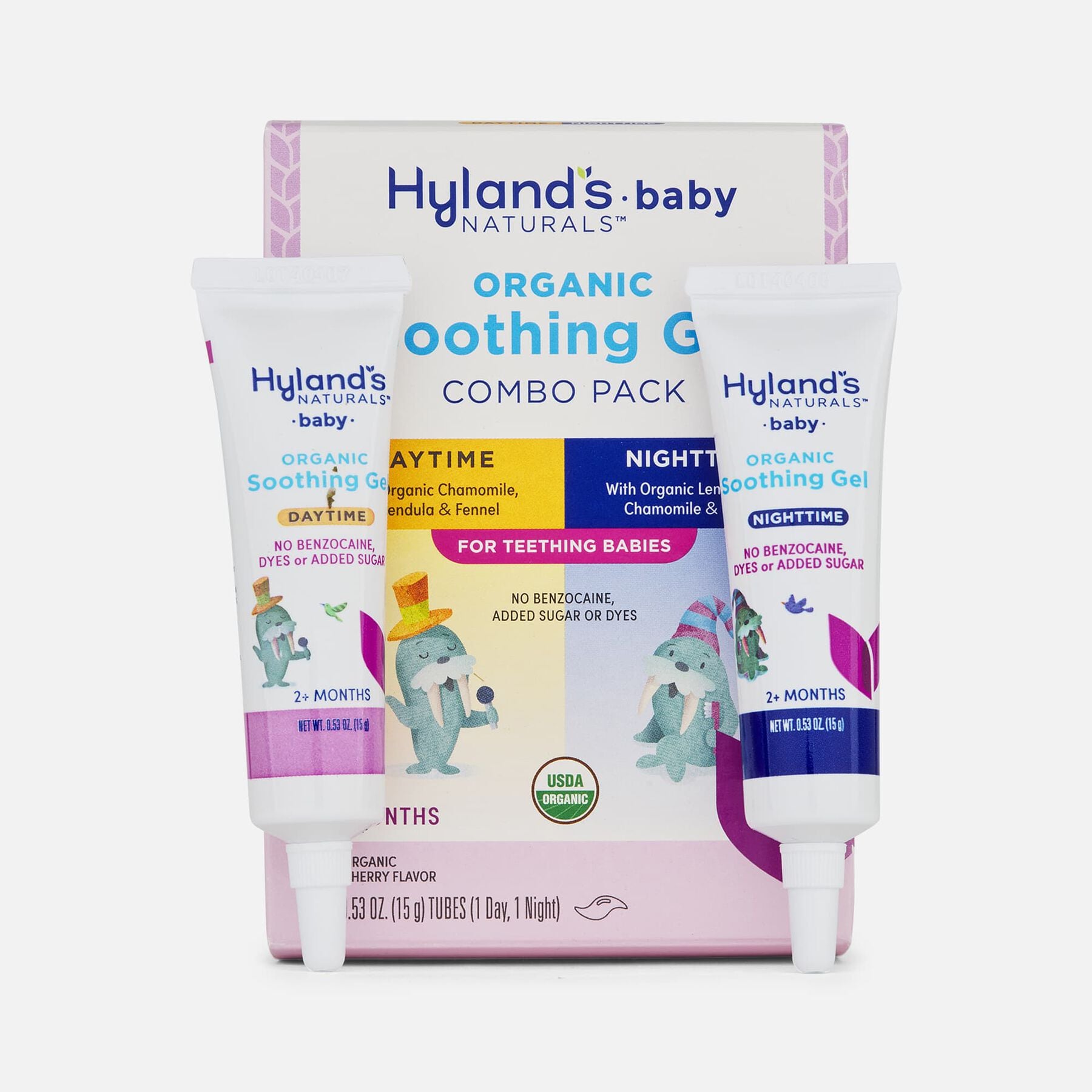 FSA Eligible Hyland's Baby Organic Soothing Gel Day & Night Combo Pack ...