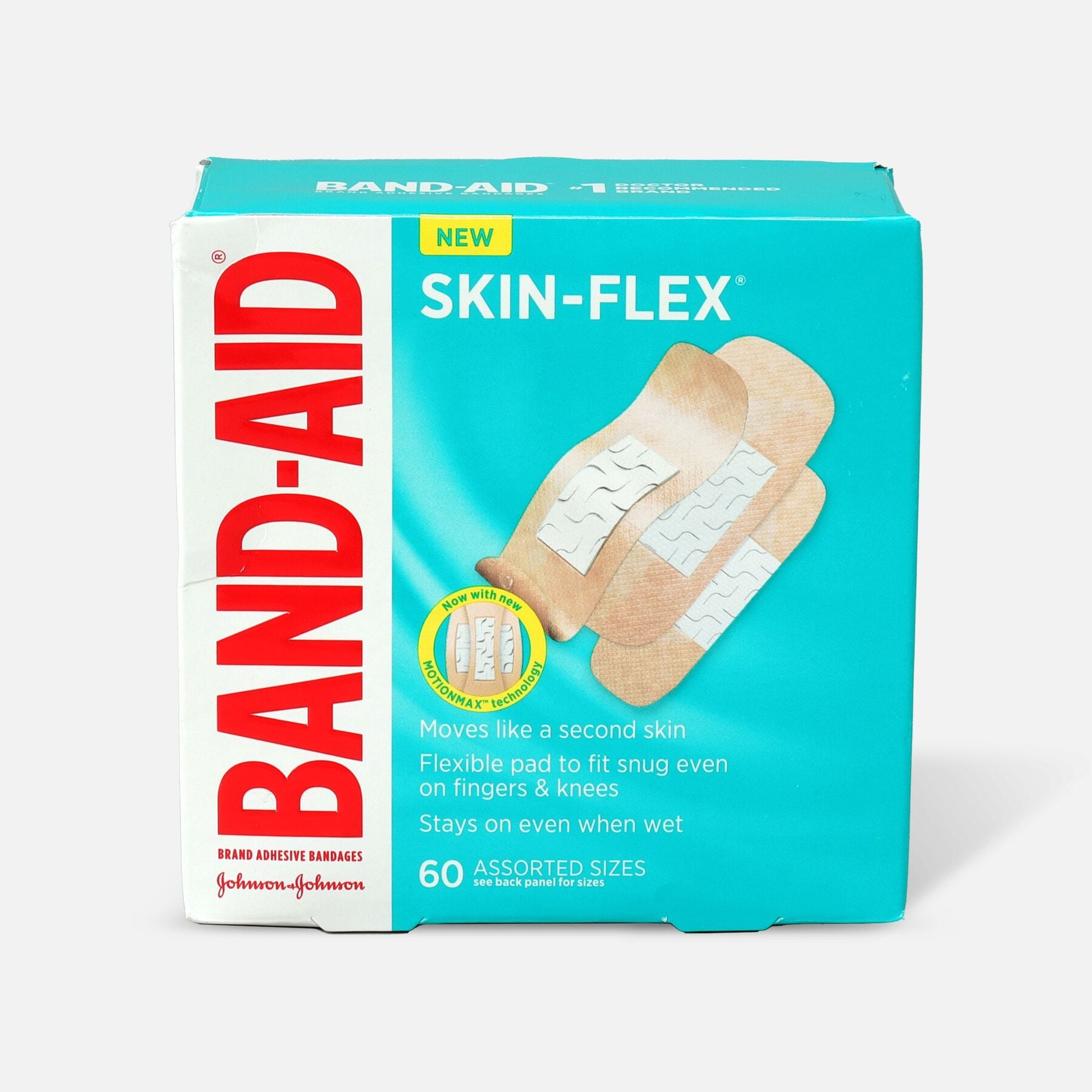 FSA Eligible BAND-AID® Skin-Flex Adhesive Bandages, Assorted Sizes, 60 ...