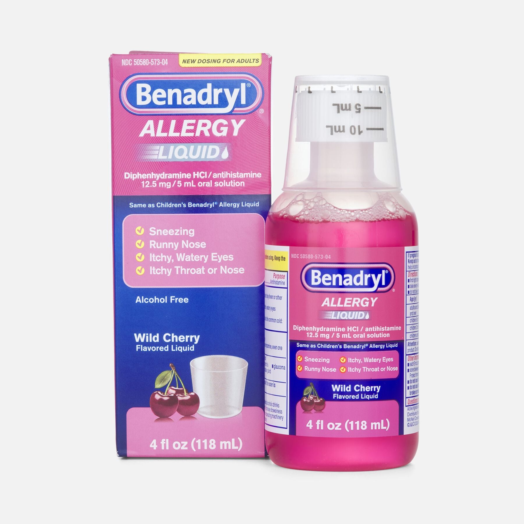 FSA Eligible Benadryl Allergy Relief Oral Solution, Wild Cherry, 4 fl ...