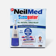 NeilMed Sinugator Cordless Pulsating Nasal Wash with 30 Premixed ...