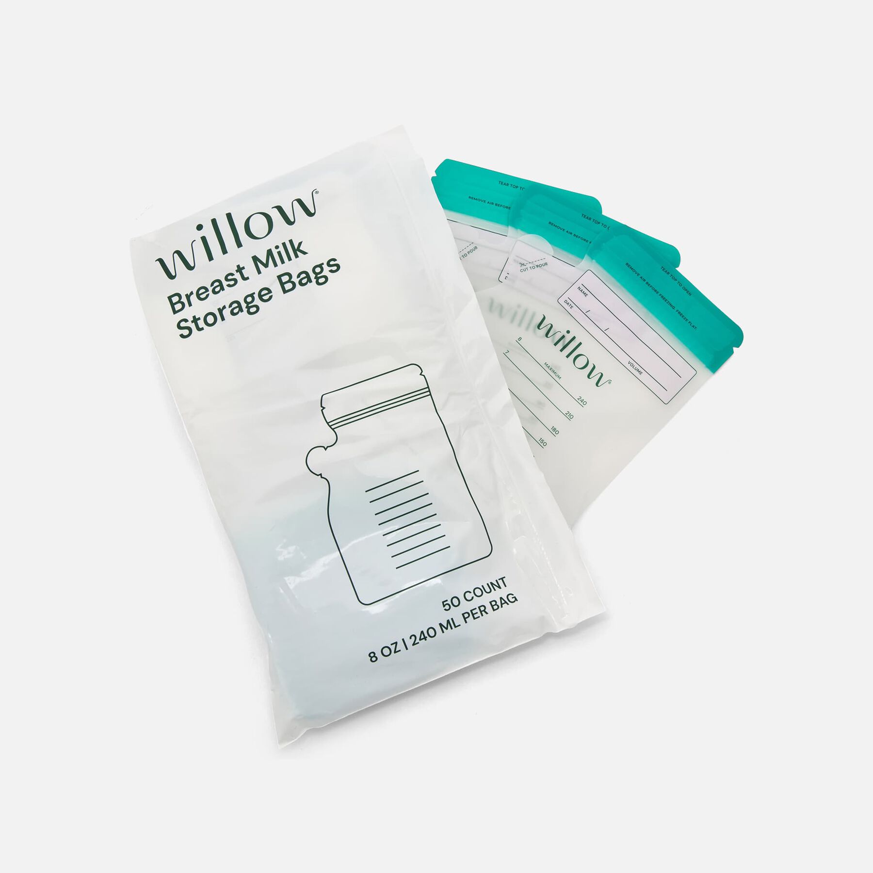 FSA Eligible Willow 360 Spill-Proof Breast Milk Storage Bags, 100 ct ...