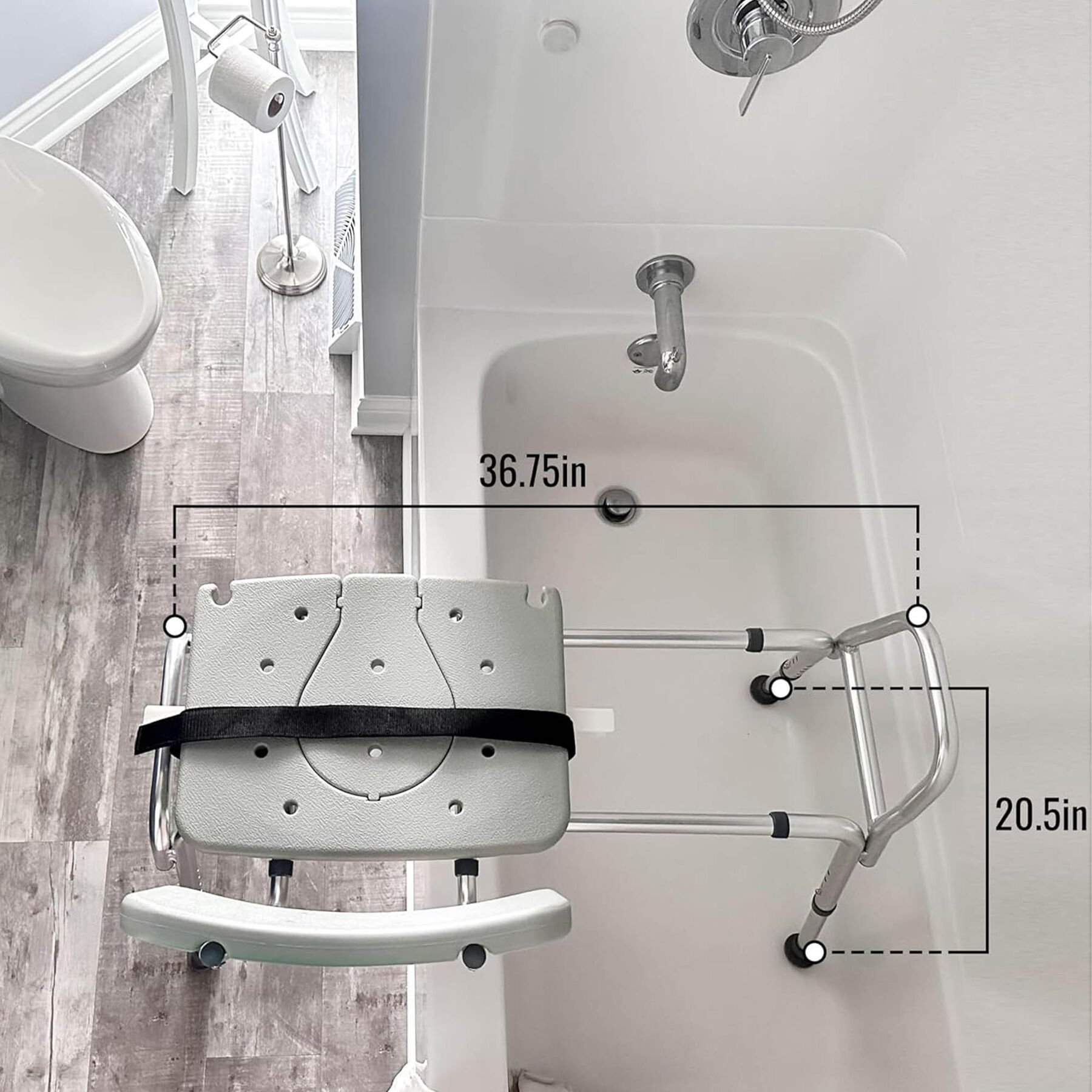 FSA Eligible DMI® Sliding Transfer Bench Shower Chair with Cut-Out Seat ...