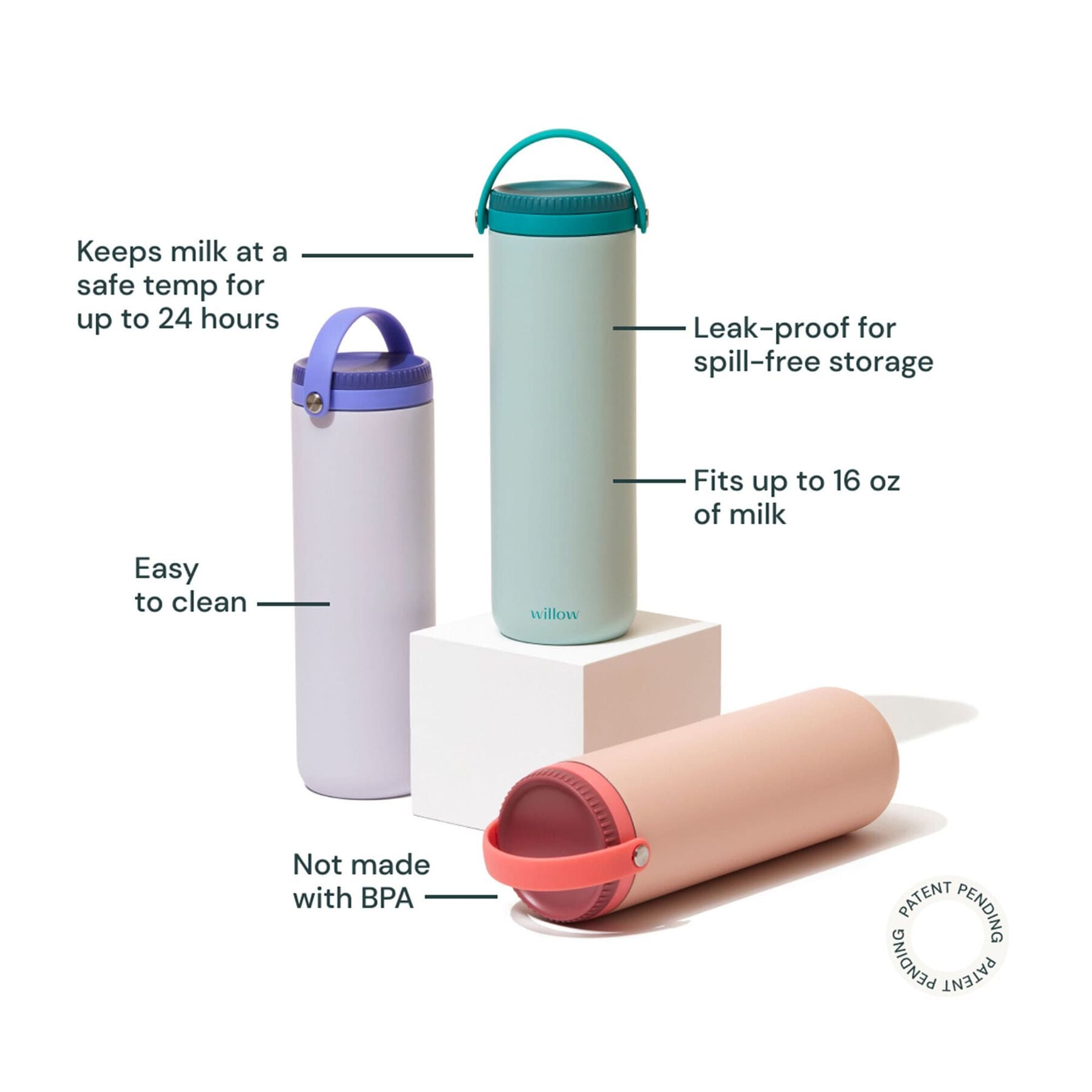 FSA Eligible Willow Portable Breast Milk Cooler, Purple, 16 oz ...