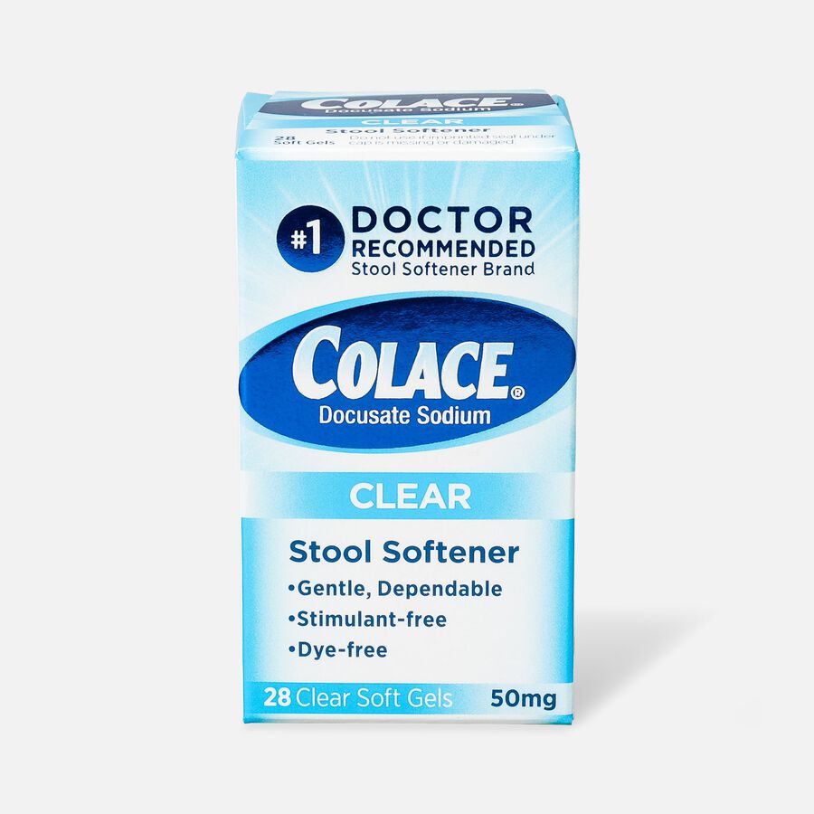 Colace Clear Stool Softener Softgels, 50mg, 28 ct