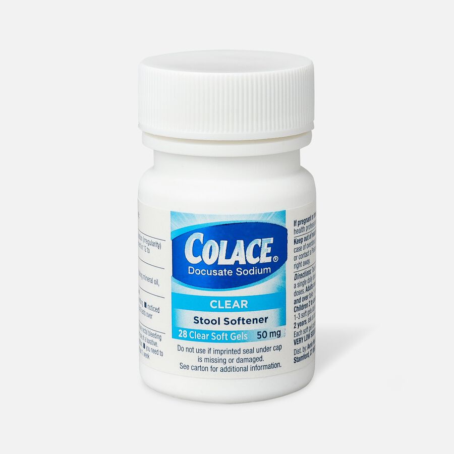 Colace Clear Stool Softener Softgels, 50mg, 28 ct