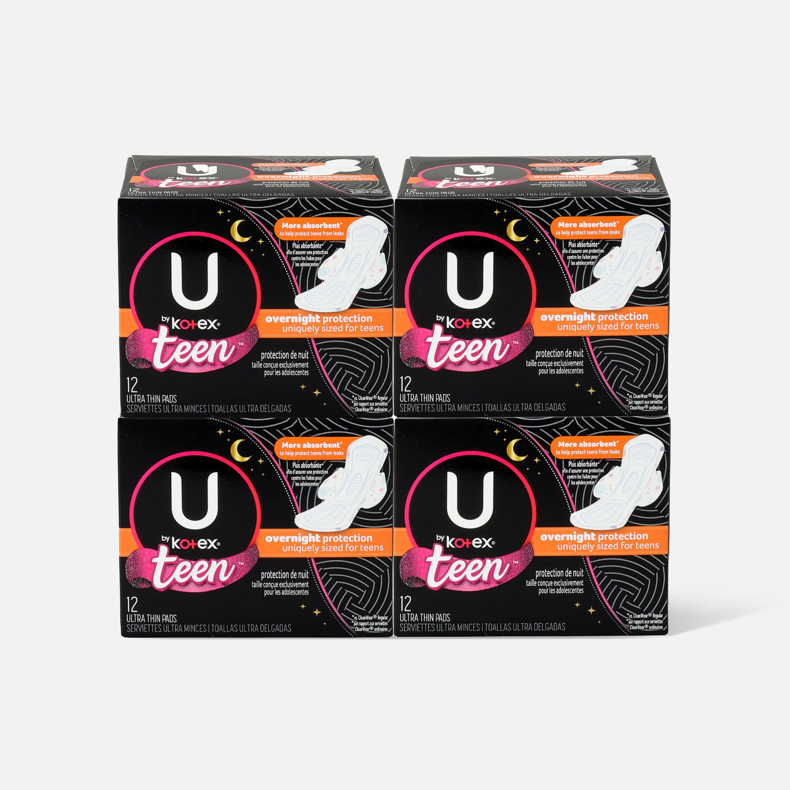 FSA Eligible U by Kotex Super Premium Ultra Thin Overnight with Wings ...