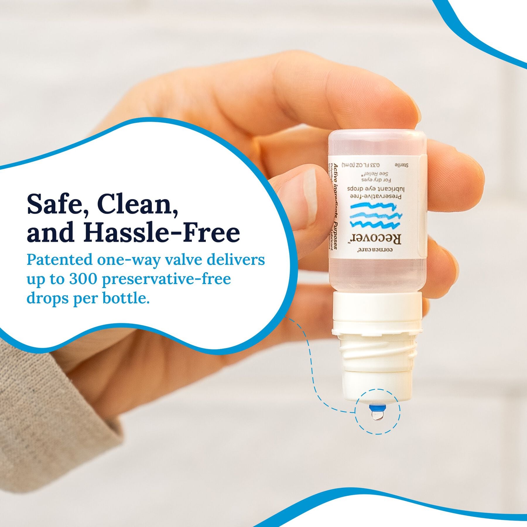 FSA Eligible CorneaCare Recover Preservative-Free Artificial Tear, 0.33 ...