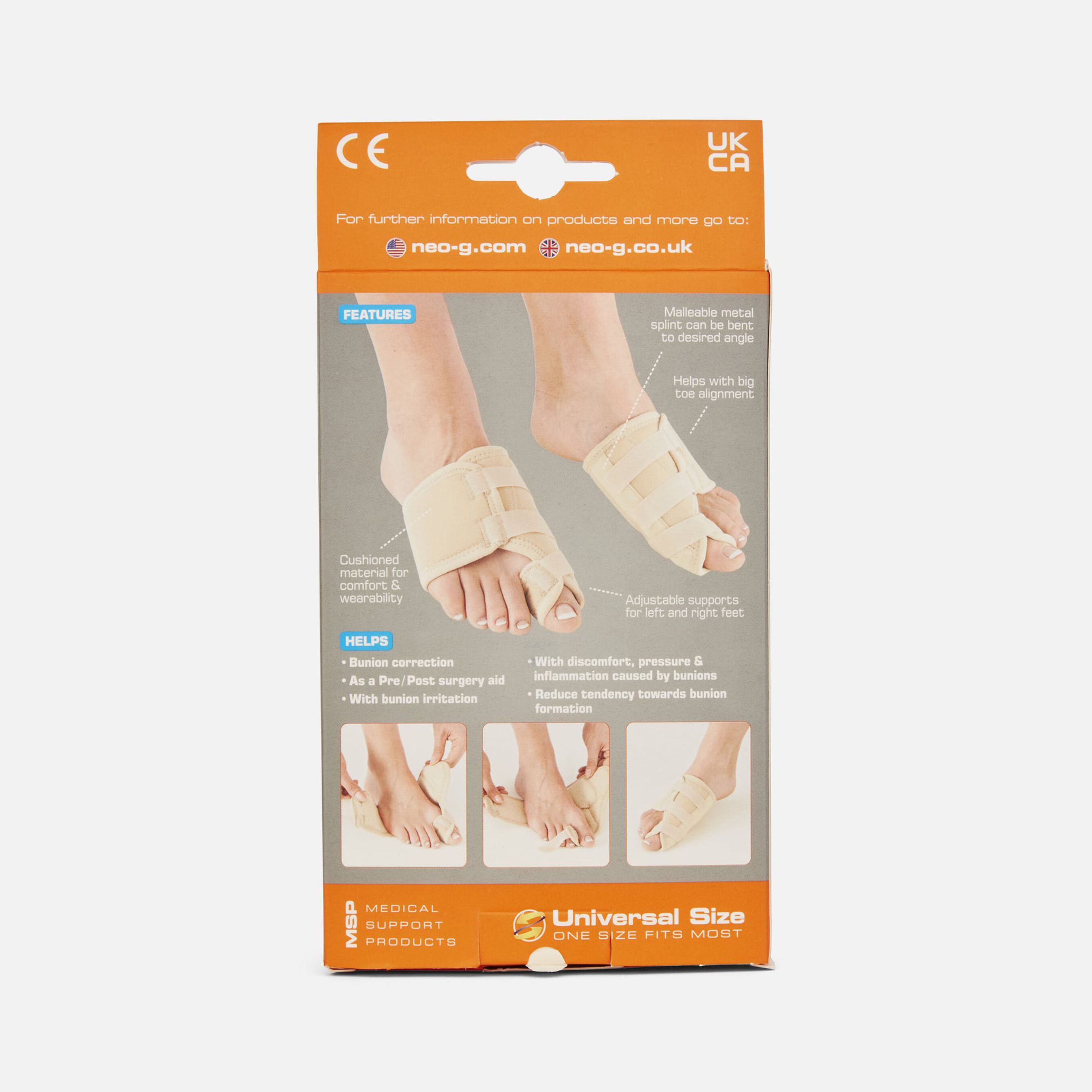 FSA Eligible Neo-G Bunion Hallux Valgus Soft Support, One Size, 2 ct ...