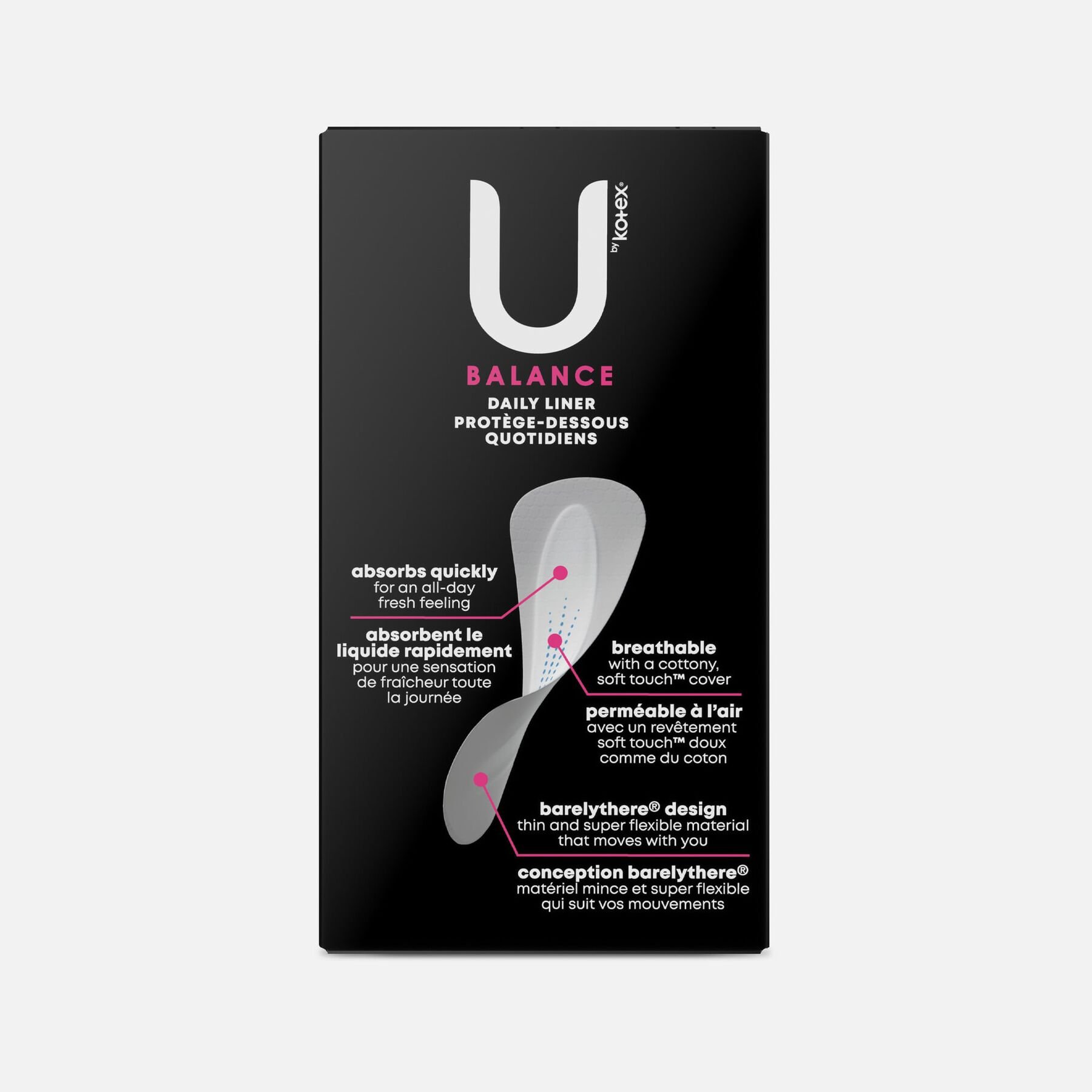 FSA Eligible U by Kotex Balance Daily Wrapped Panty Liners, Light ...