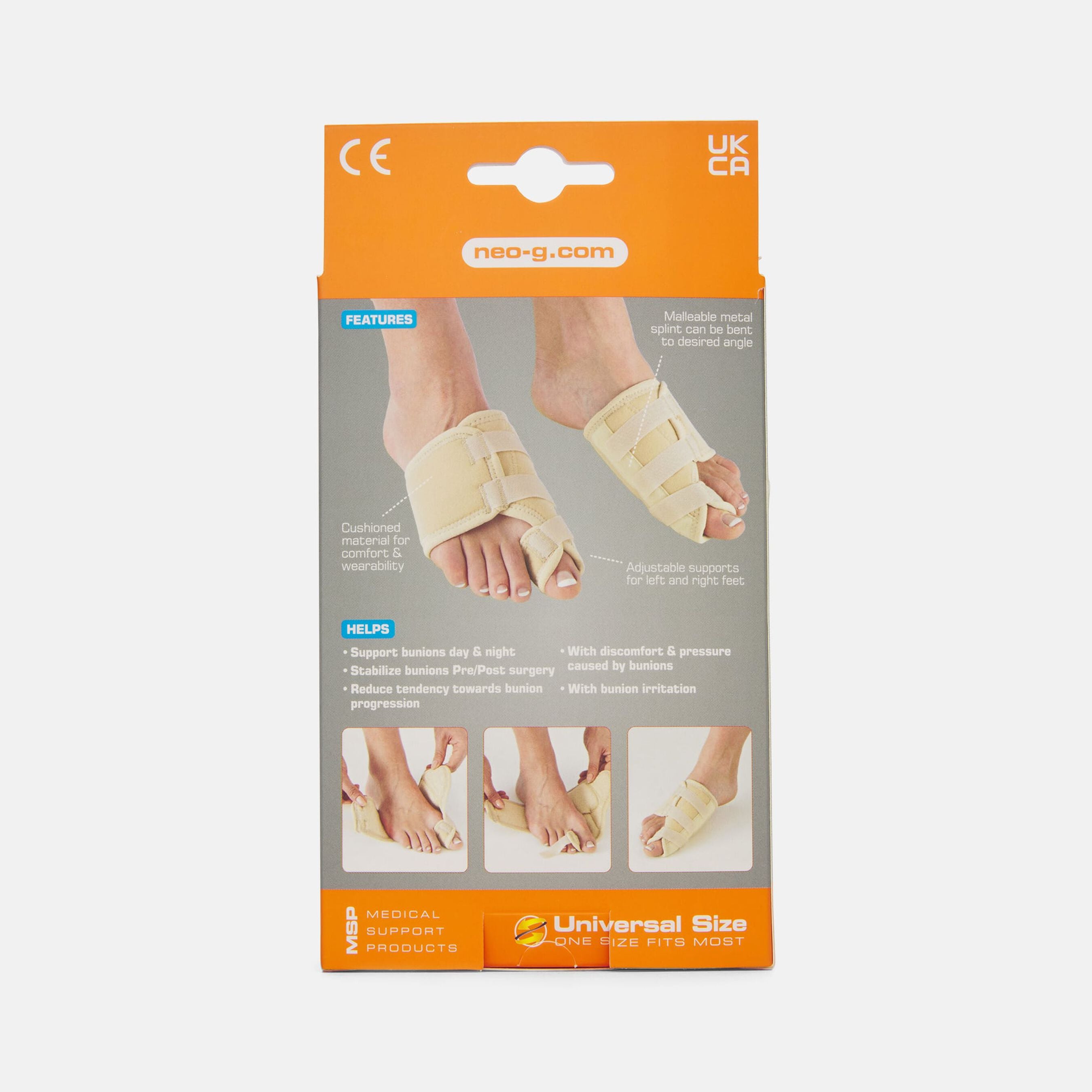 FSA Eligible Neo-G Bunion Hallux Valgus Soft Support, One Size, 2 ct ...