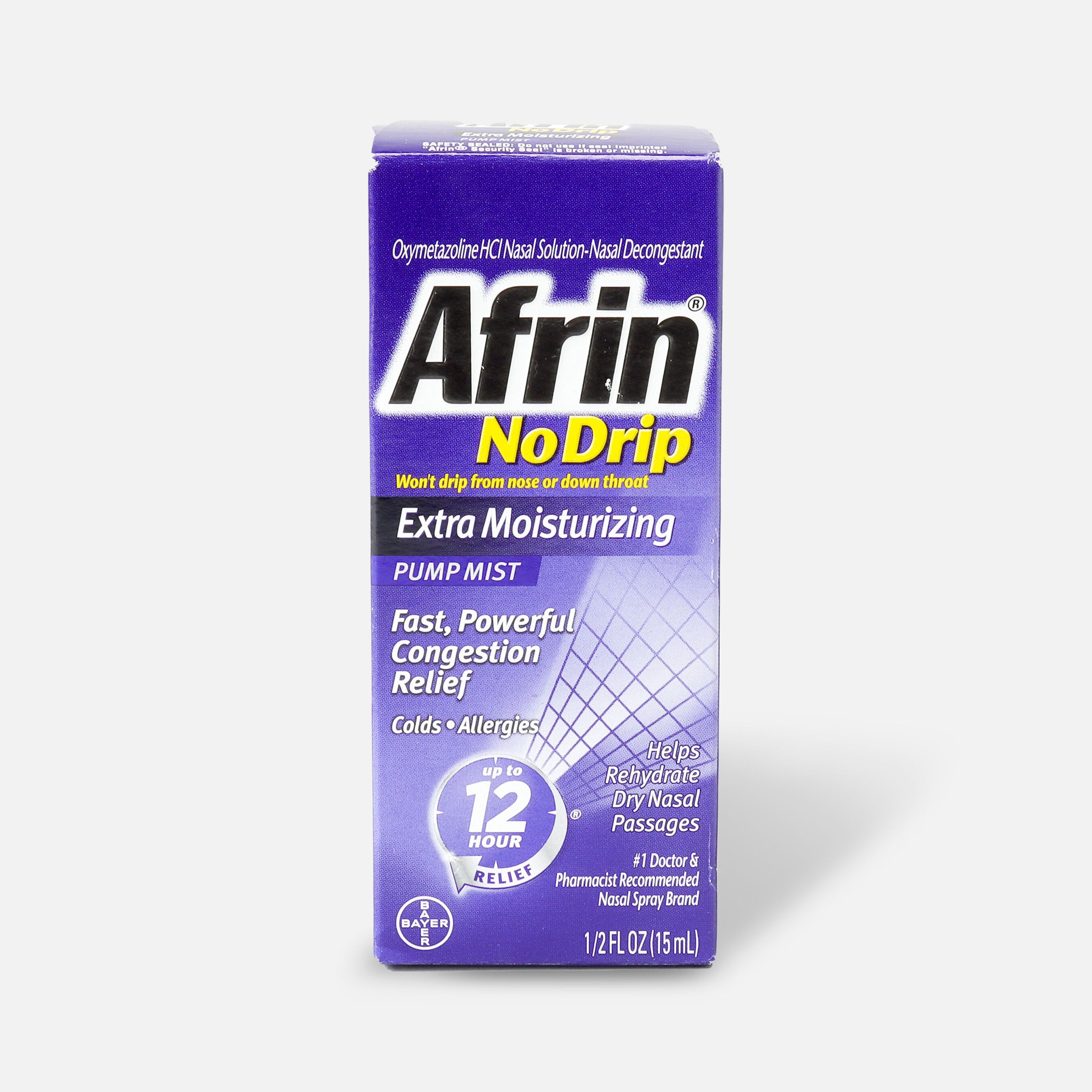 Afrin No Drip 12 Hour Pump Mist, Extra Moisturizing, .5 fl oz.