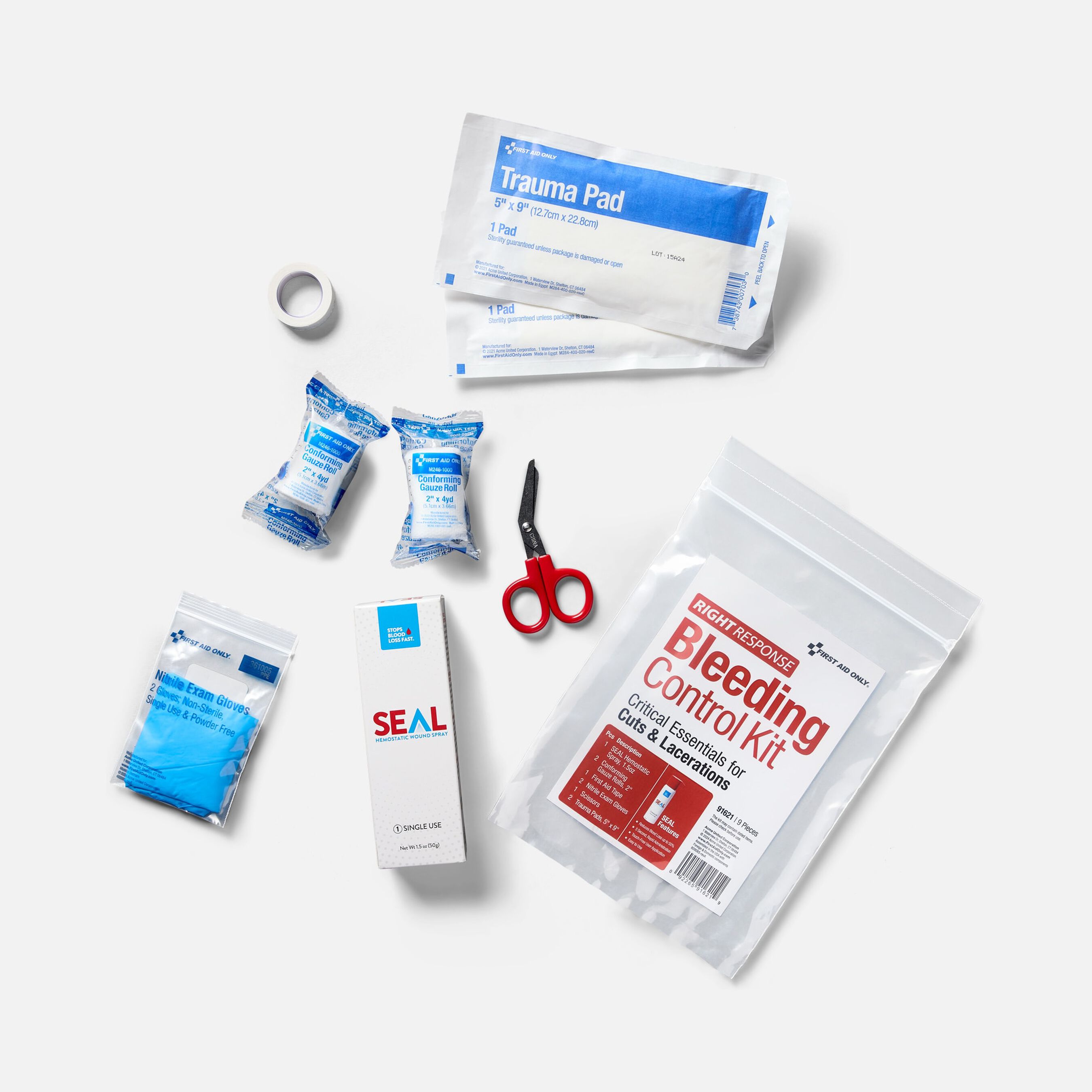 FSA Eligible First Aid Only Critical Essentials Bleeding Control Kit ...
