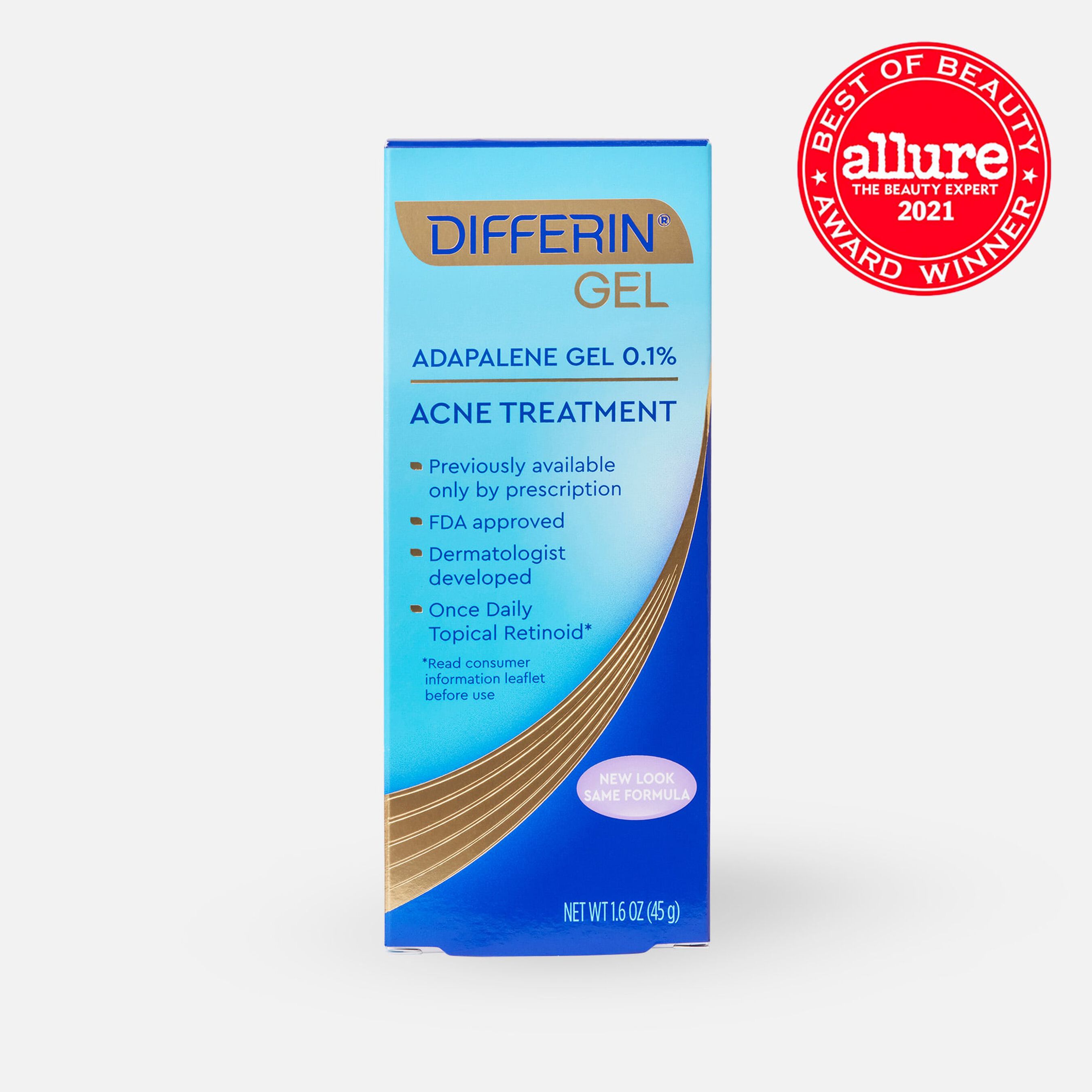 Differin 0.1% Adapalene Treatment Gel, 45g Tube