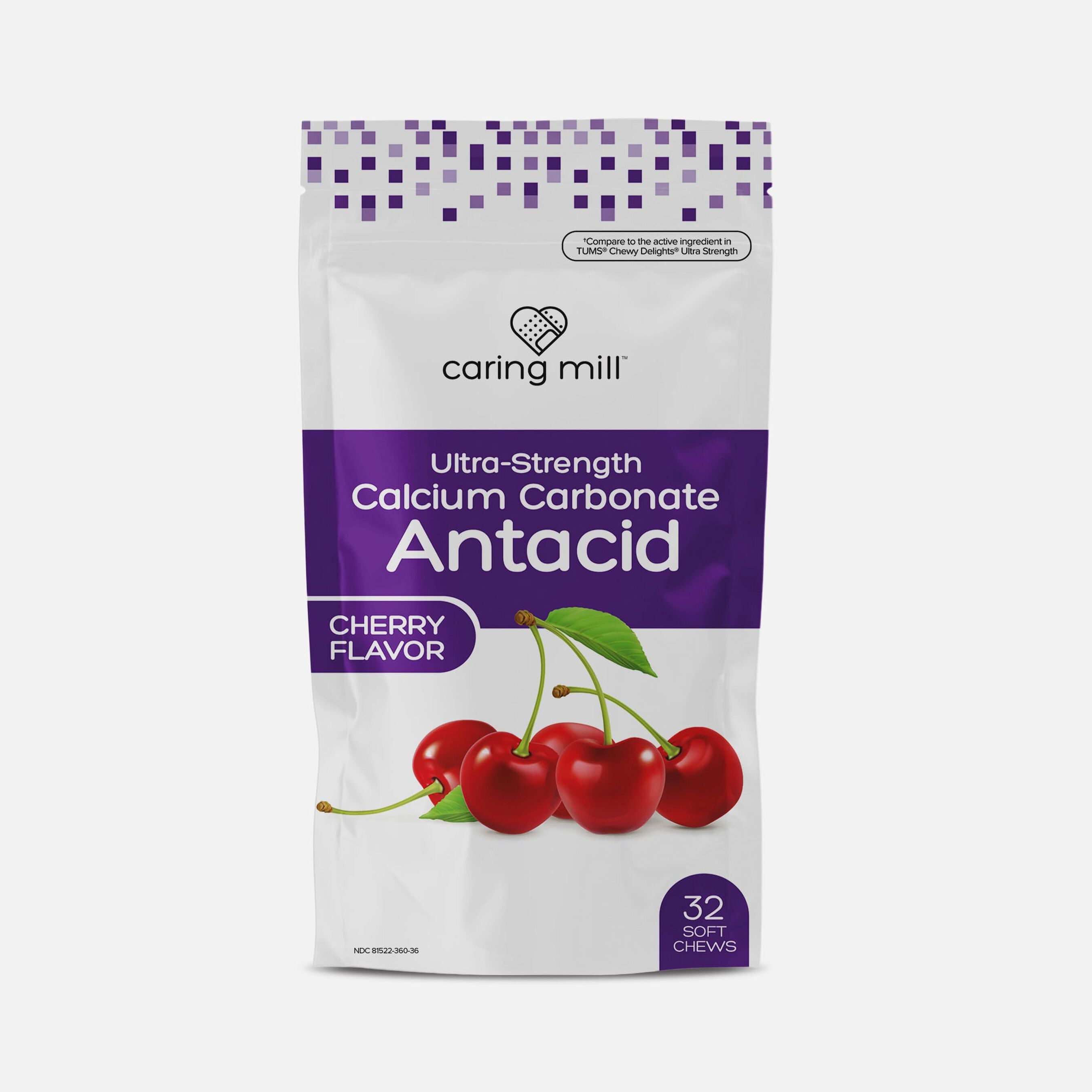 FSA Eligible Caring Mill™ Antacid Soft Chews, Cherry, 32 ct. | FSA Store