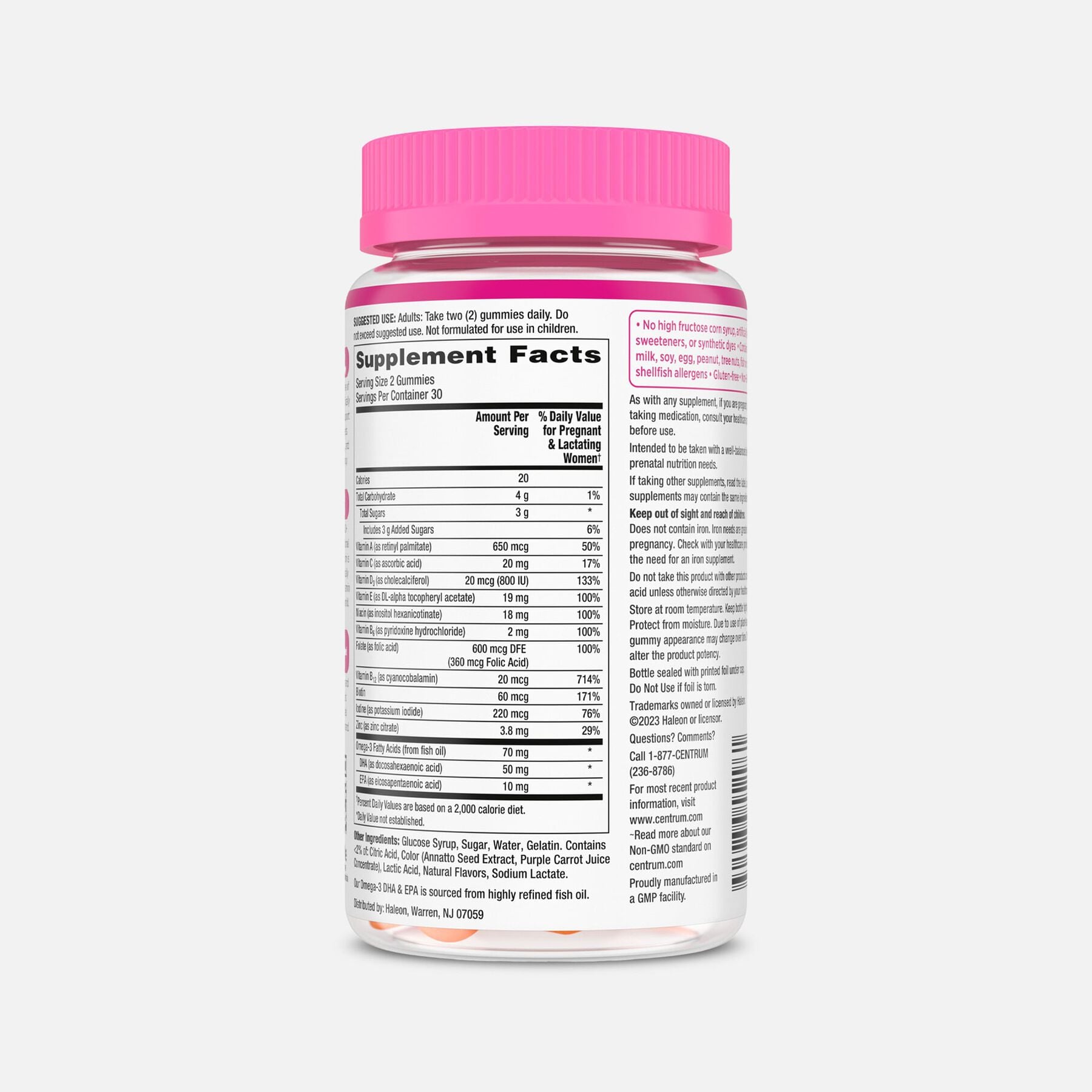 FSA Eligible Centrum Prenatal Multivitamin Gummies with DHA and Folic ...