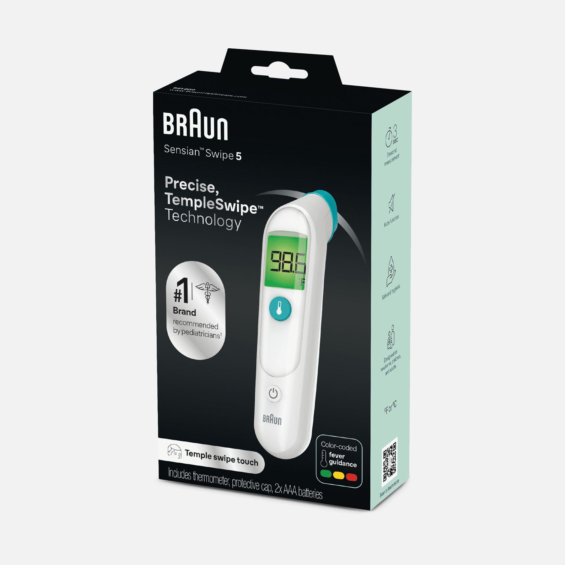 FSA Eligible Braun Sensian™ Swipe 5 Forehead Thermometer | FSA Store