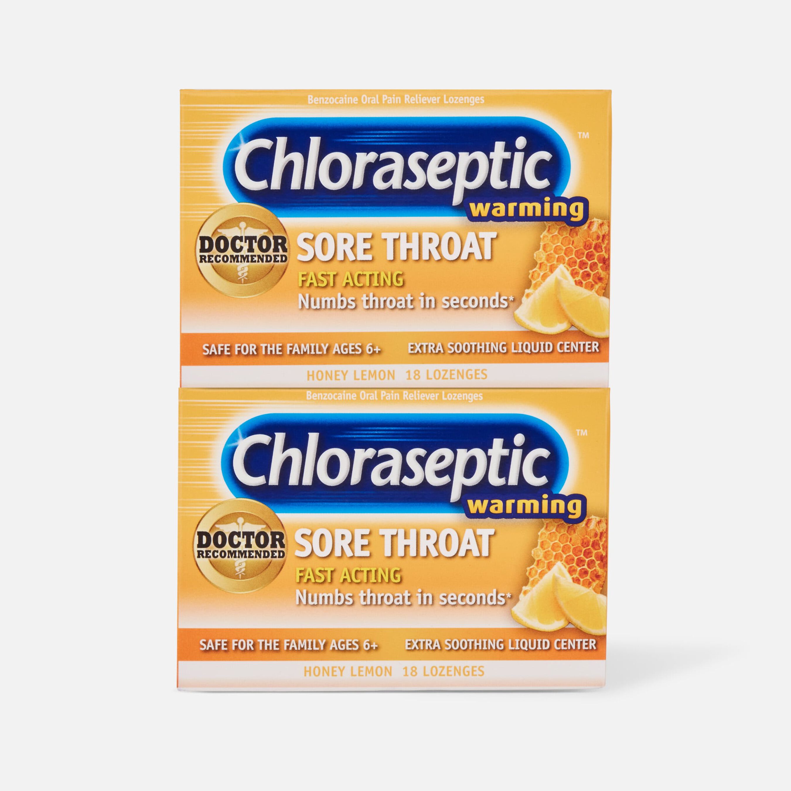 FSA Eligible Chloraseptic, Honey Lemon, Warming Sore Throat Lozenges ...