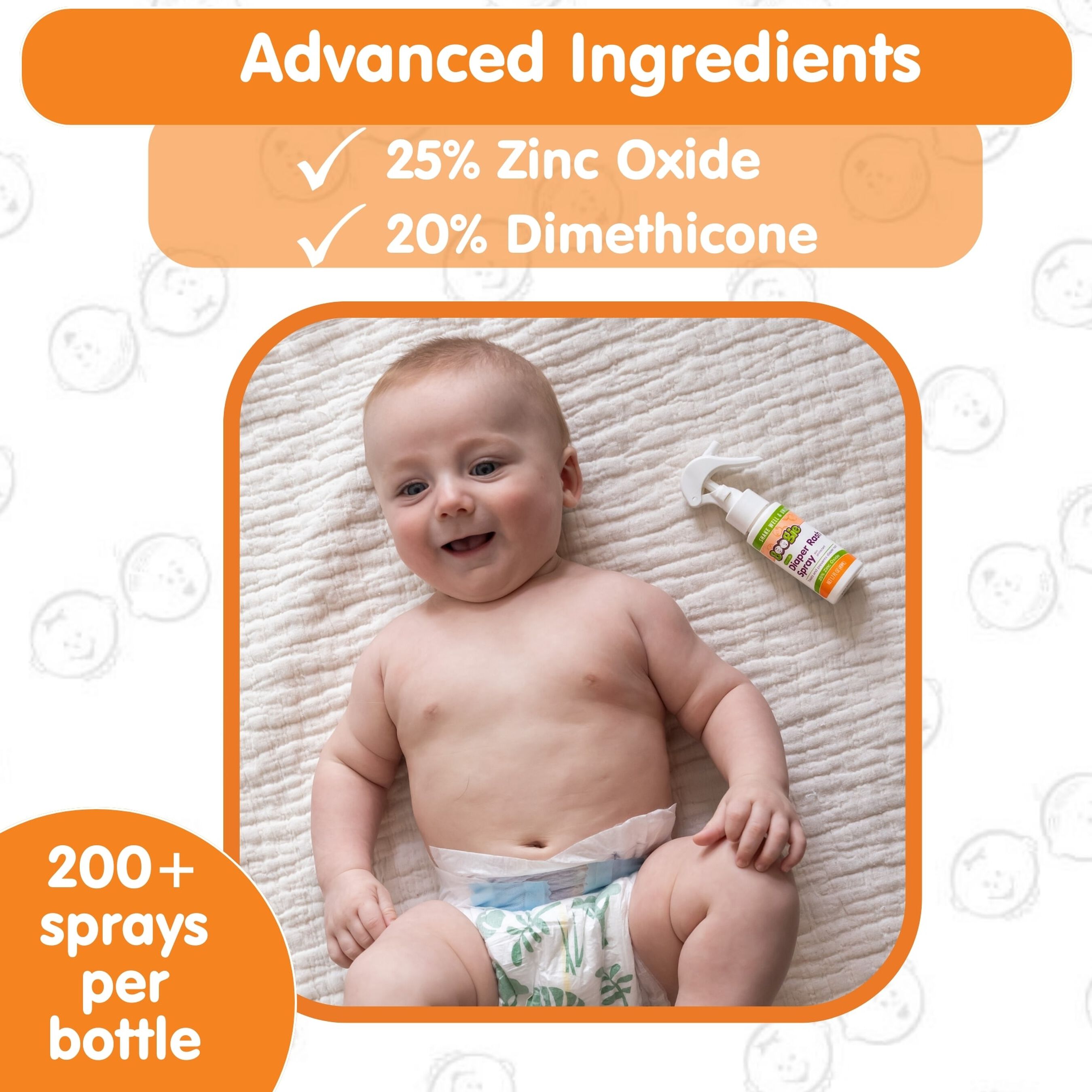 FSA Eligible Boogie Bottoms No-Rub Diaper Rash Pump Spray, 1.7 oz ...