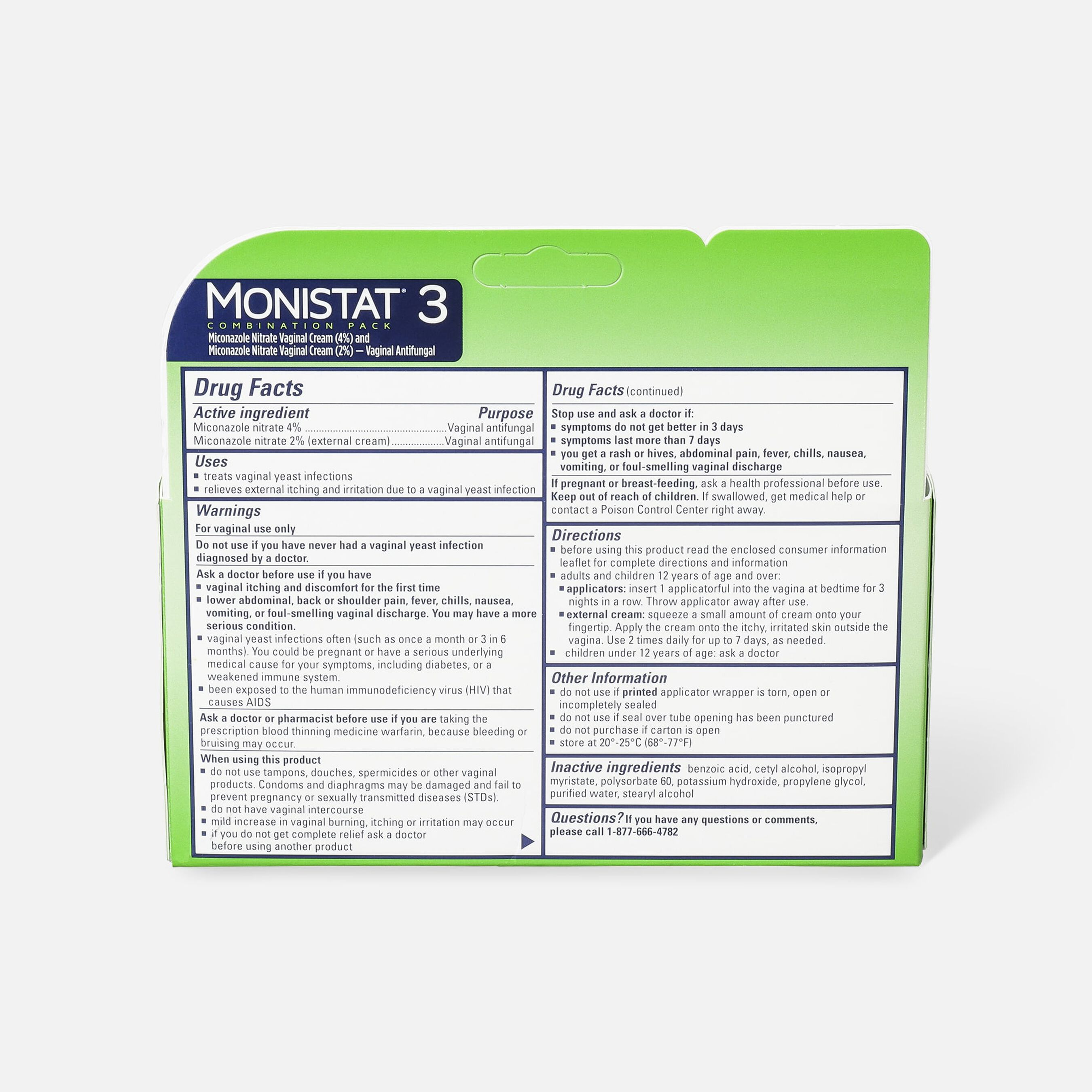 Monistat 3, Cure and Itch Relief, Prefilled Cream