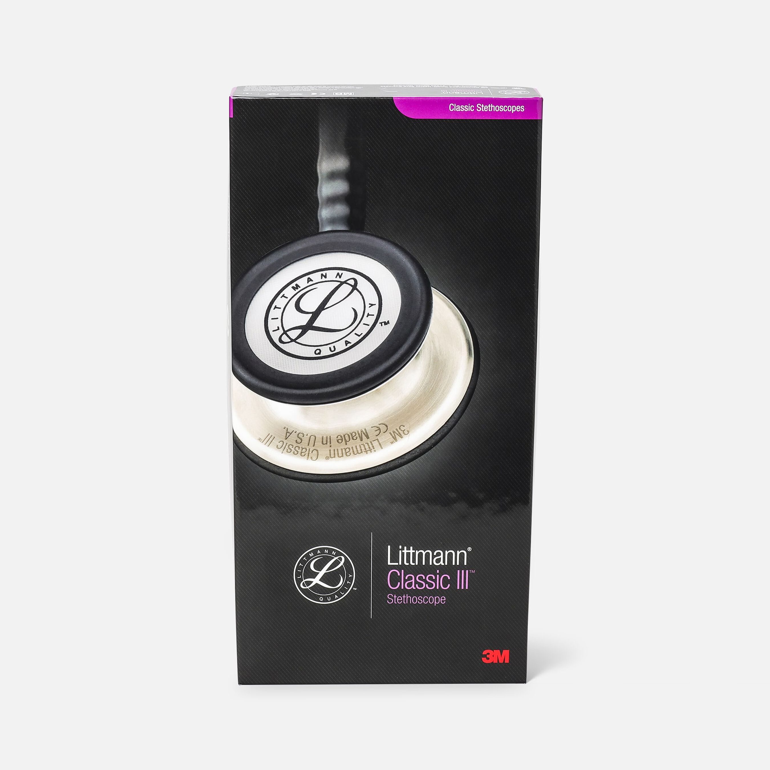 FSA Eligible Littmann Classic III Stethoscope, Black Tube with Black ...