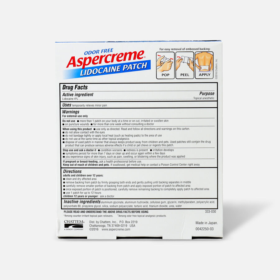 Aspercreme with 4% Lidocaine Patch, 5 ct.