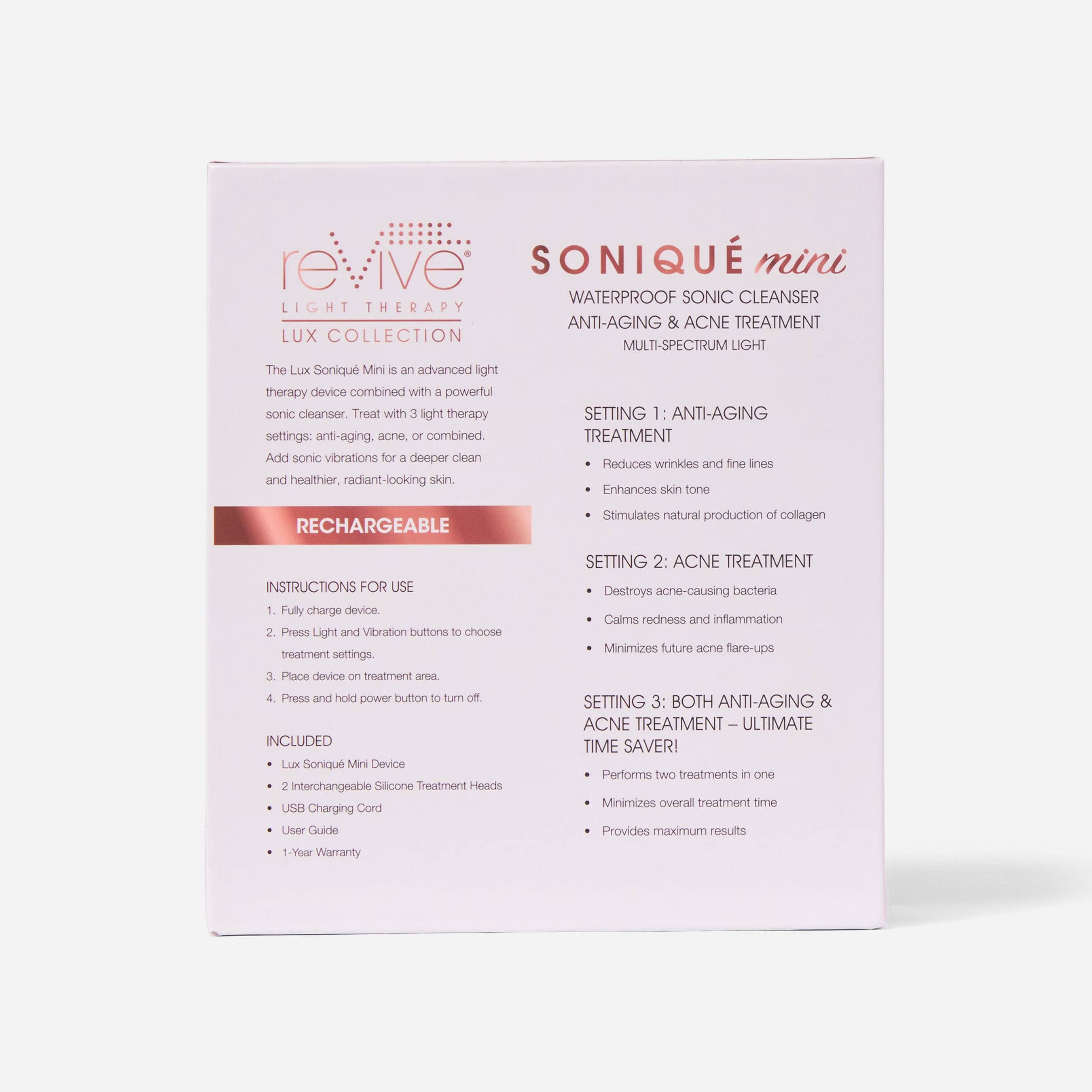 FSA Eligible reVive Light Therapy LUX Sonique Mini Sonic Cleansing ...