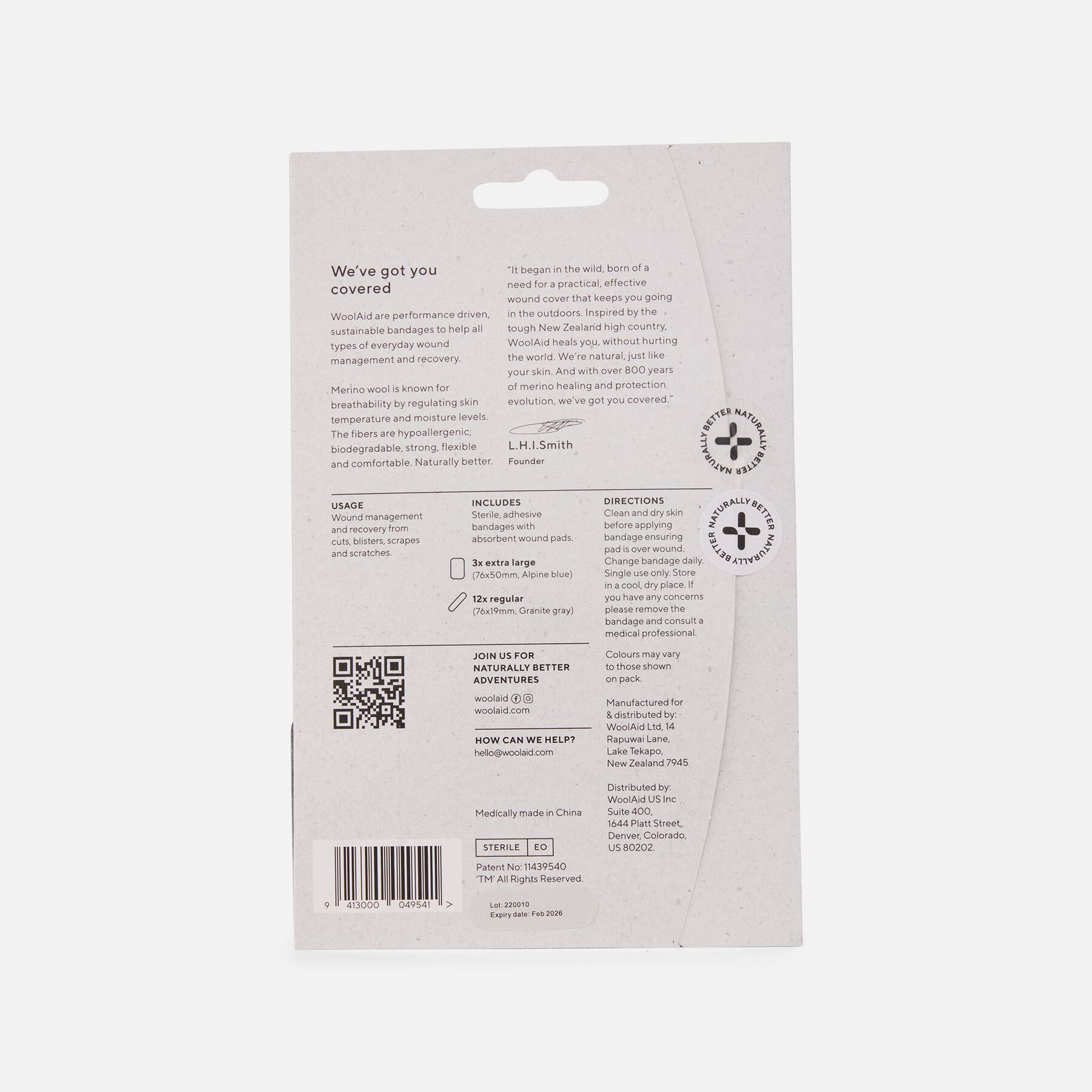 FSA Eligible WoolAid Merino Wool Adhesive Bandages, Outdoor Multipack ...