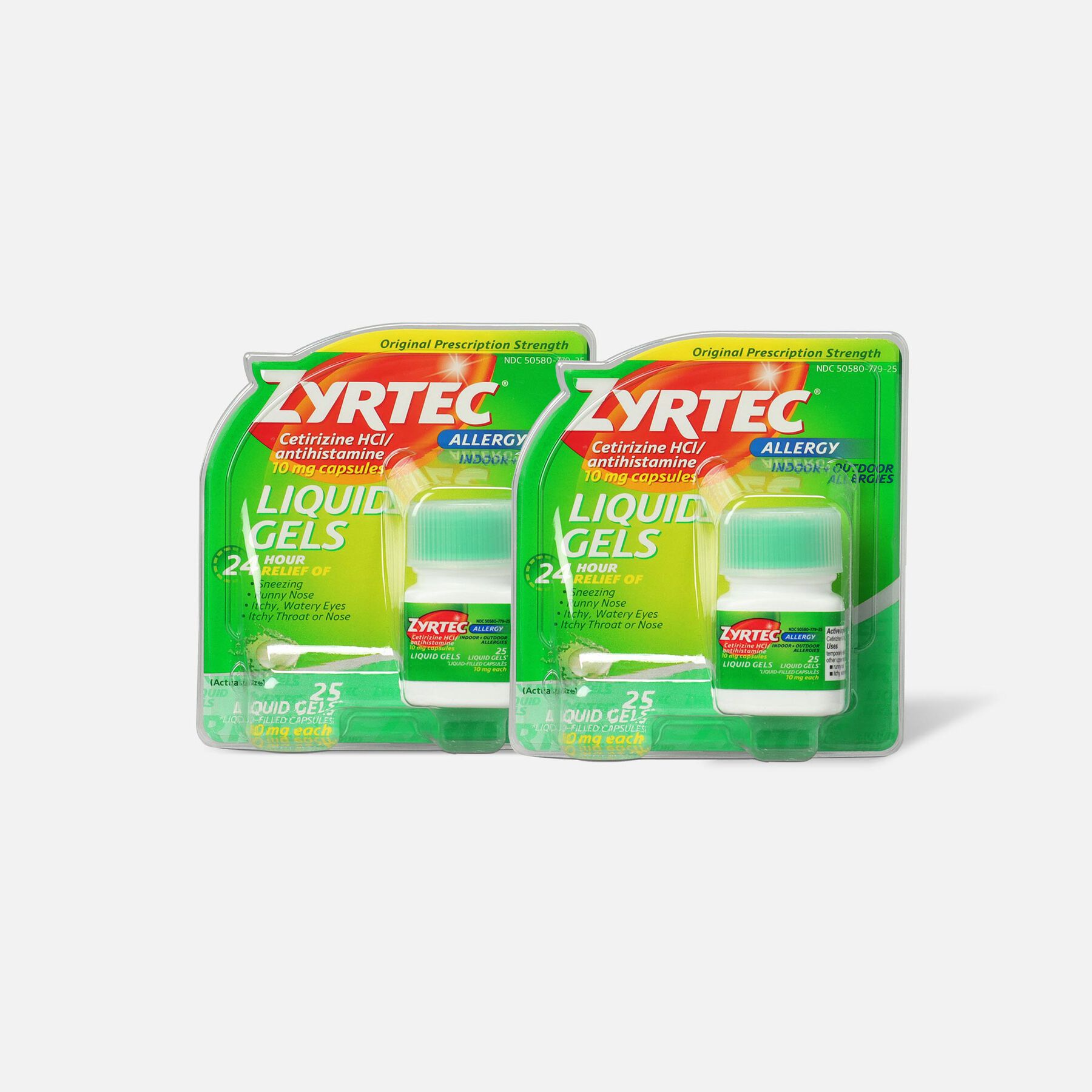 Zyrtec 10 mg Allergy Liquid Gels - 25 ct. (2-Pack)