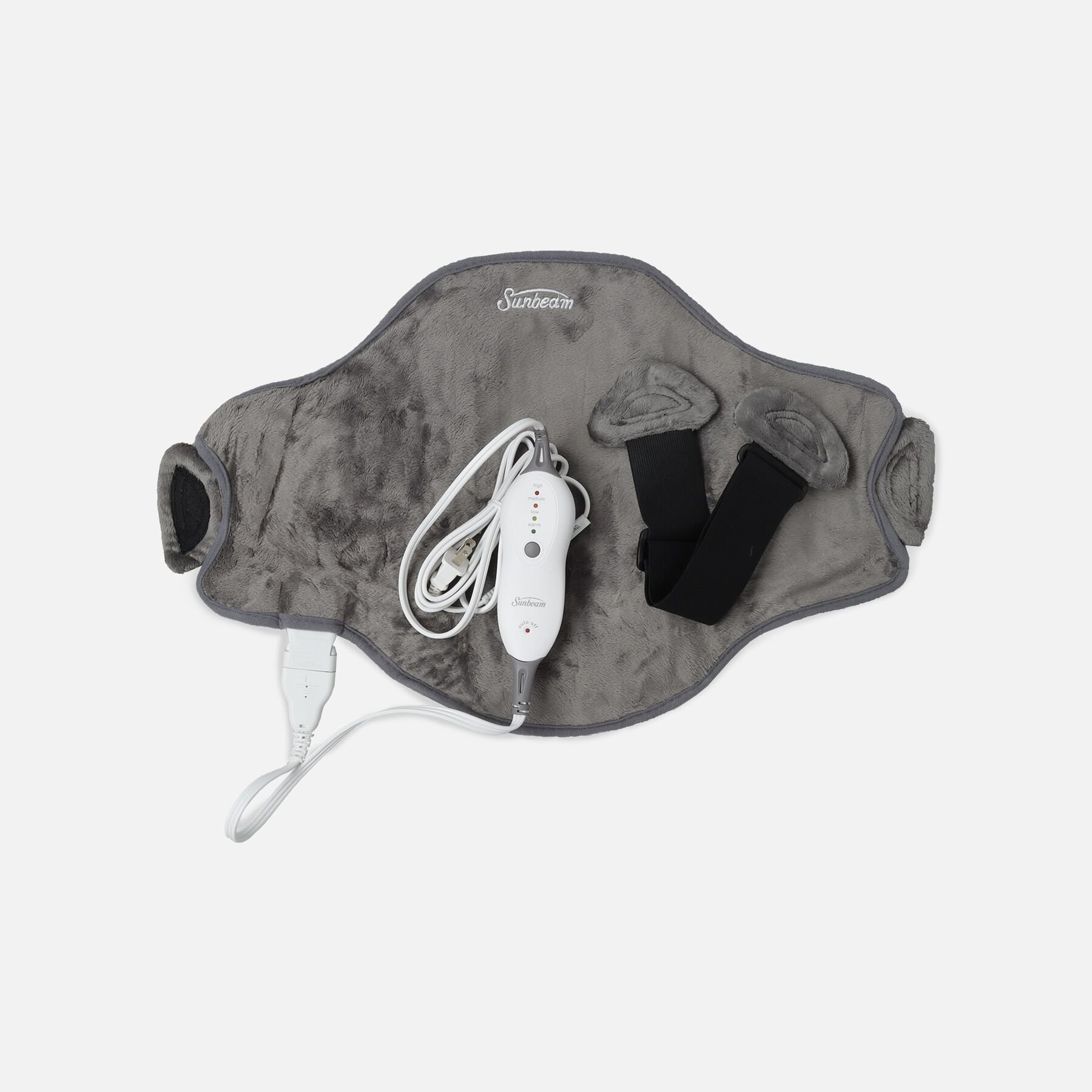 FSA Eligible Sunbeam Heated Back Wrap, Gray, 4 Heat Settings | FSA Store