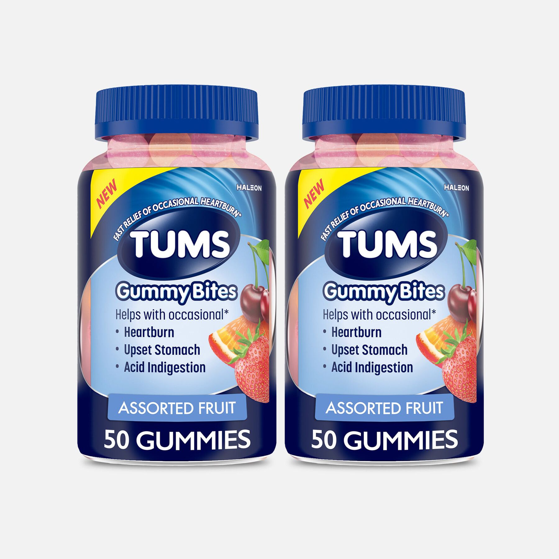 FSA Eligible TUMS Antacid Gummy Bites, Assorted Fruit, 50 ct. (2-Pack ...