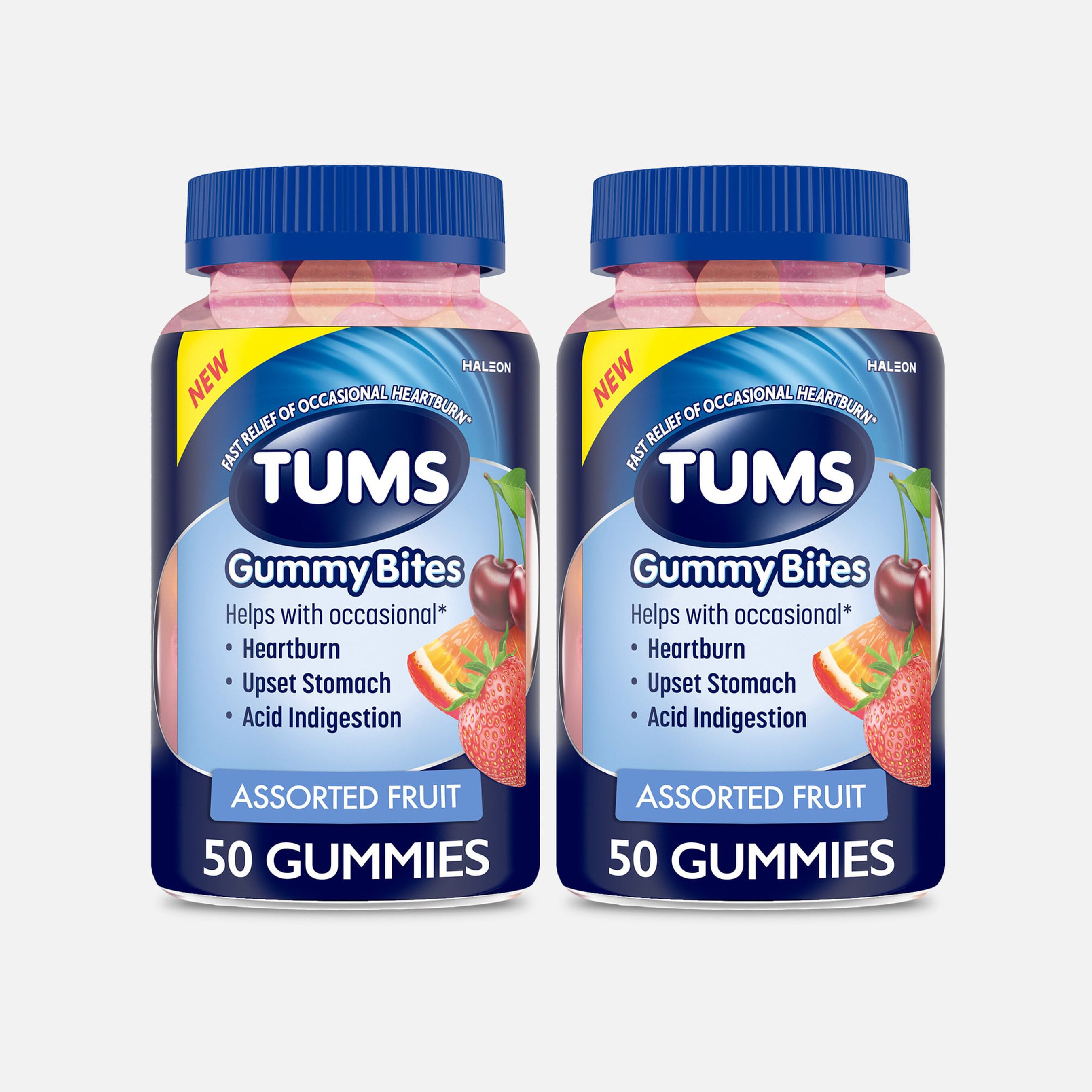 FSA Eligible TUMS Antacid Gummy Bites, Assorted Fruit, 50 ct. (2-Pack ...