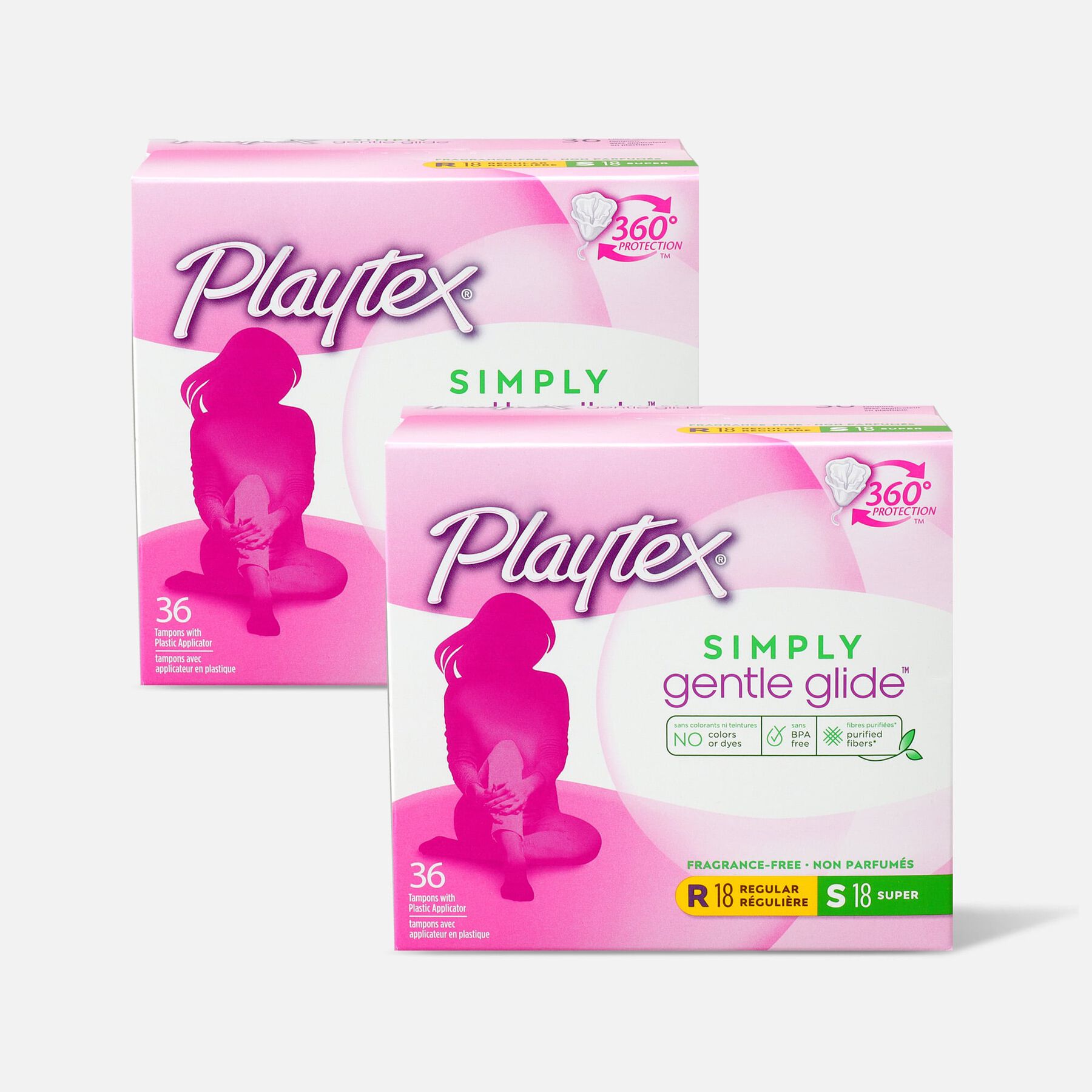 FSA Eligible Playtex Gentle Glide Multipack Tampons, Unscented, 36 ct ...