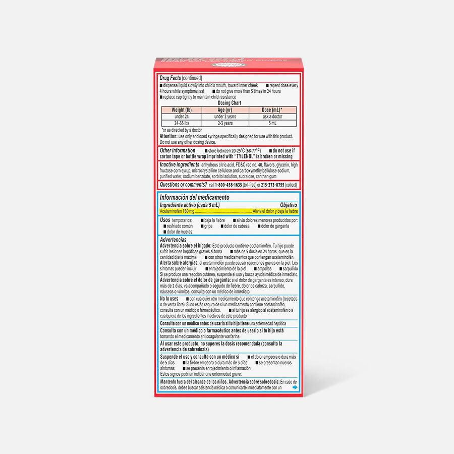 Infants' Tylenol Acetaminophen Liquid Medicine, Cherry, 2 fl. oz.