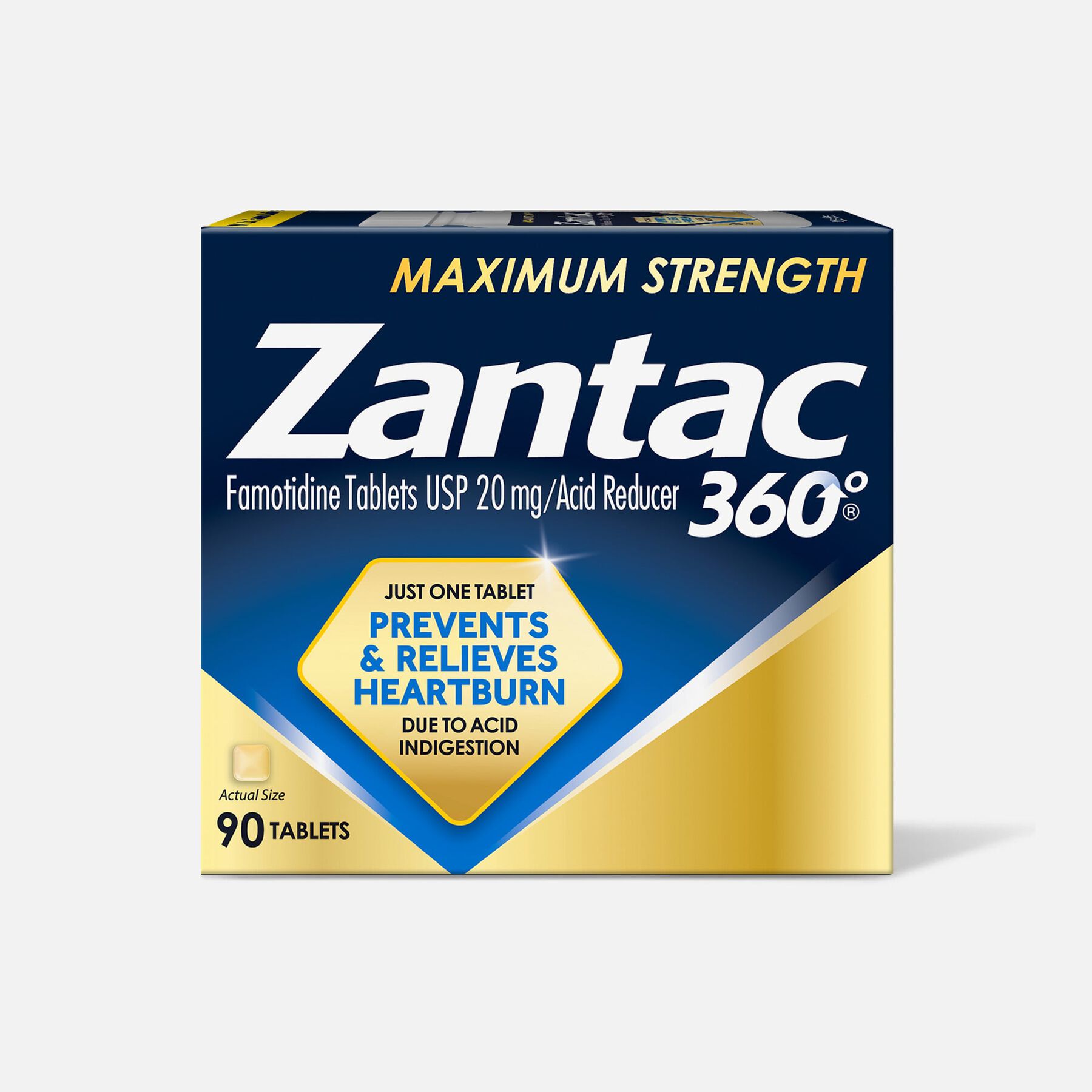 FSA Eligible Zantac 360 Maximum Strength Acid Reducer, 20 mg Tablets ...