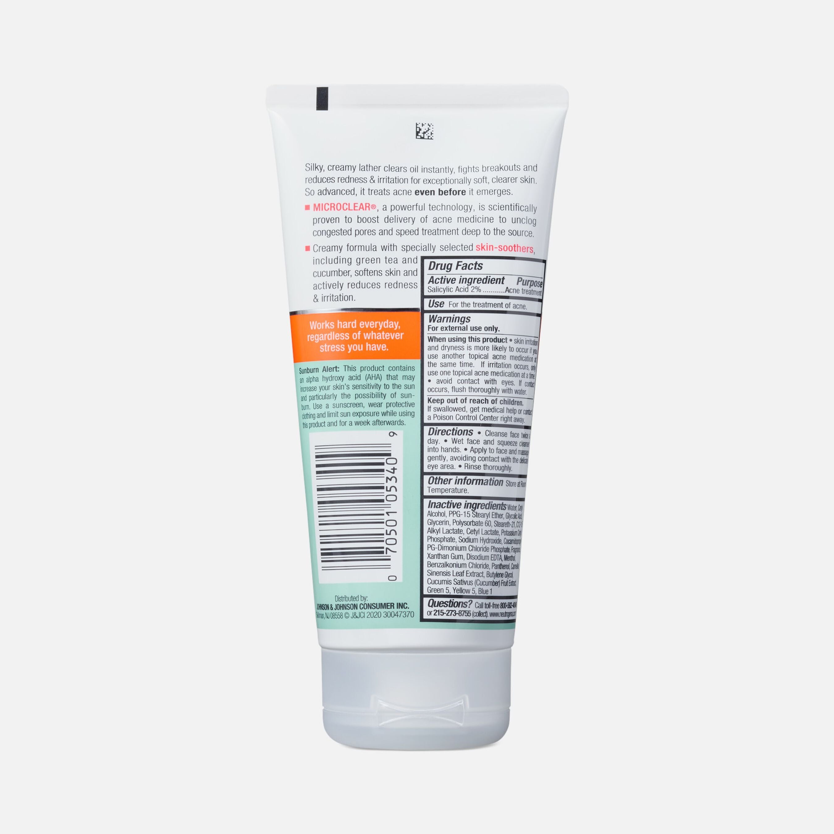 FSA Eligible Neutrogena Oil-Free Acne Stress Control Power-Cream Wash ...
