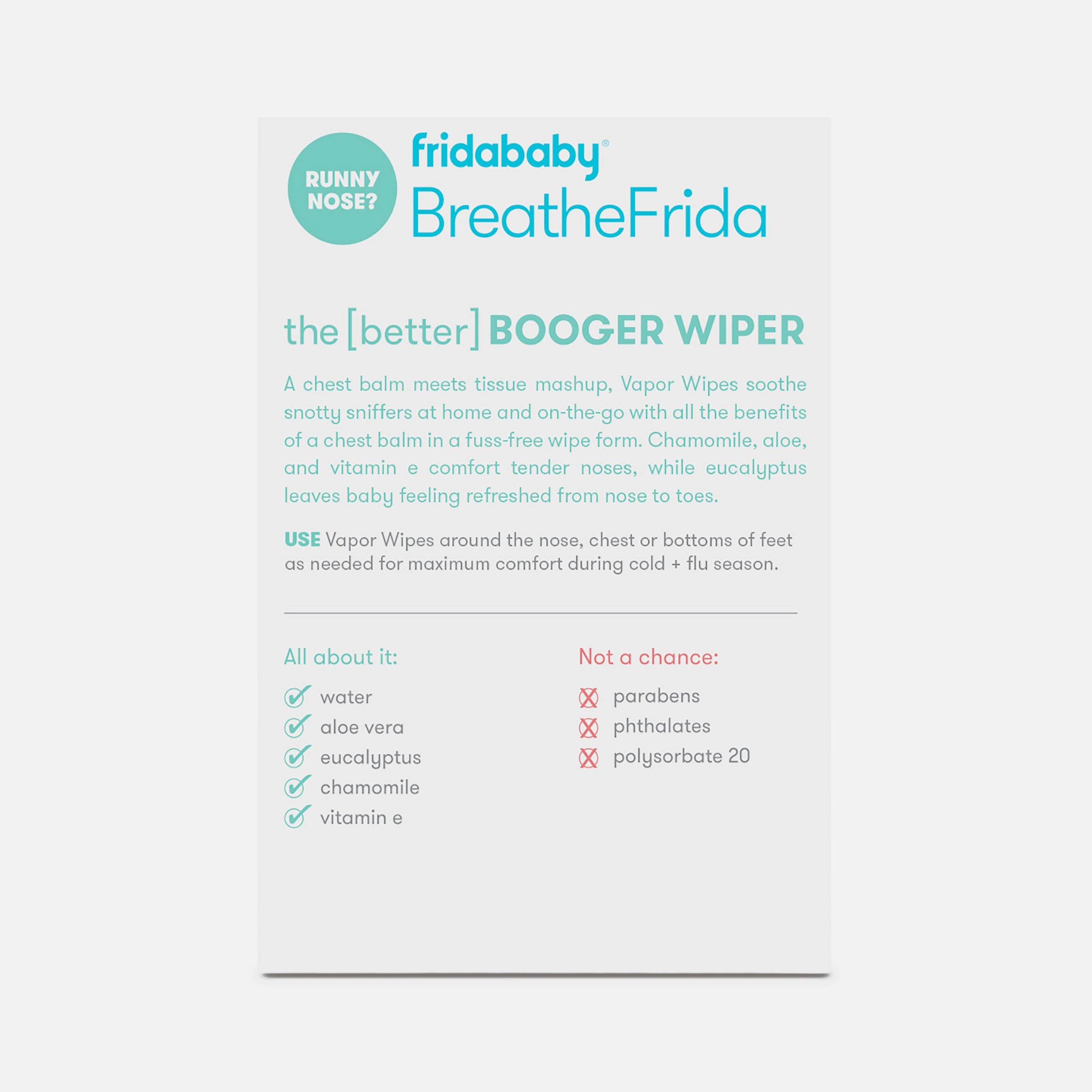 FSA Eligible Frida Baby BreatheFrida Vapor Wipes for Nose or Chest ...