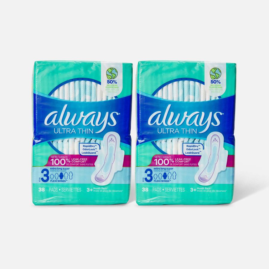 FSA Eligible Always Ultra Thin Pads Extra Long Super Absorbency ...