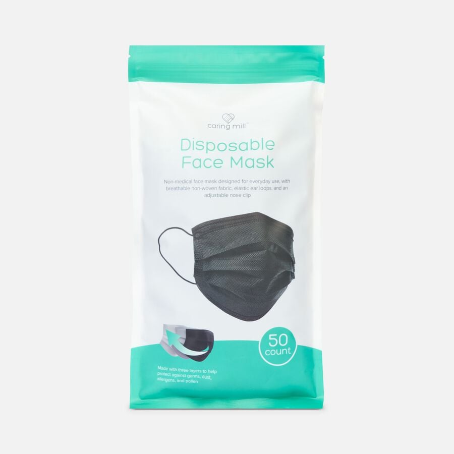 FSA Eligible Caring Mill™ Disposable Face Mask, Black, 50 ct. | FSA Store
