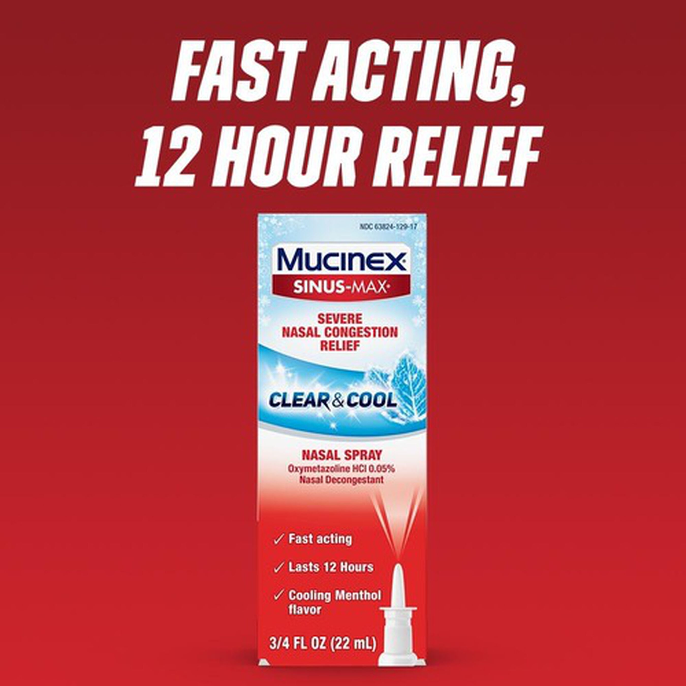 Mucinex Sinus-Max Nasal Spray Clear and Cool, .75 oz.