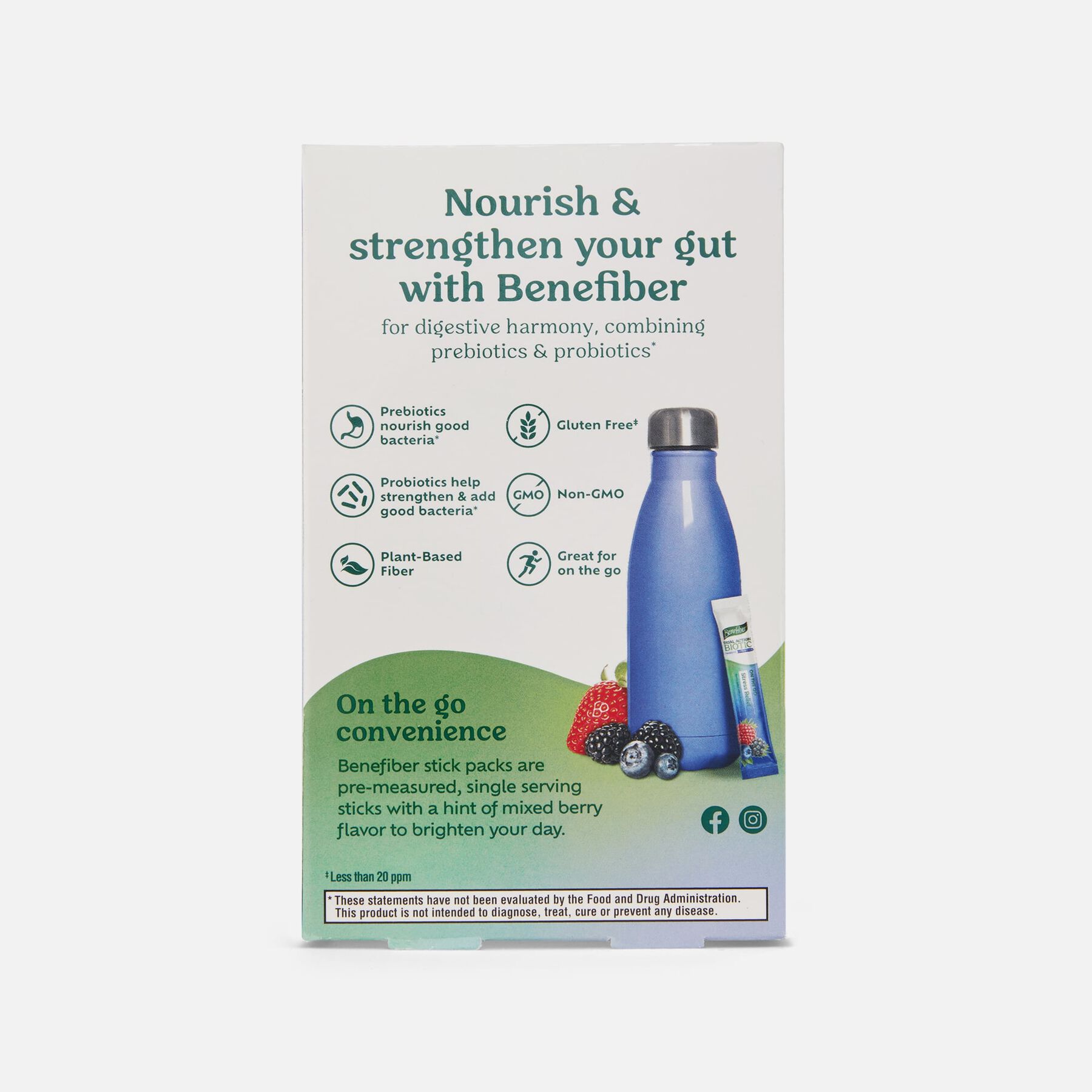 FSA Eligible Benefiber Dual Action Prebiotic + Probiotics Fiber ...