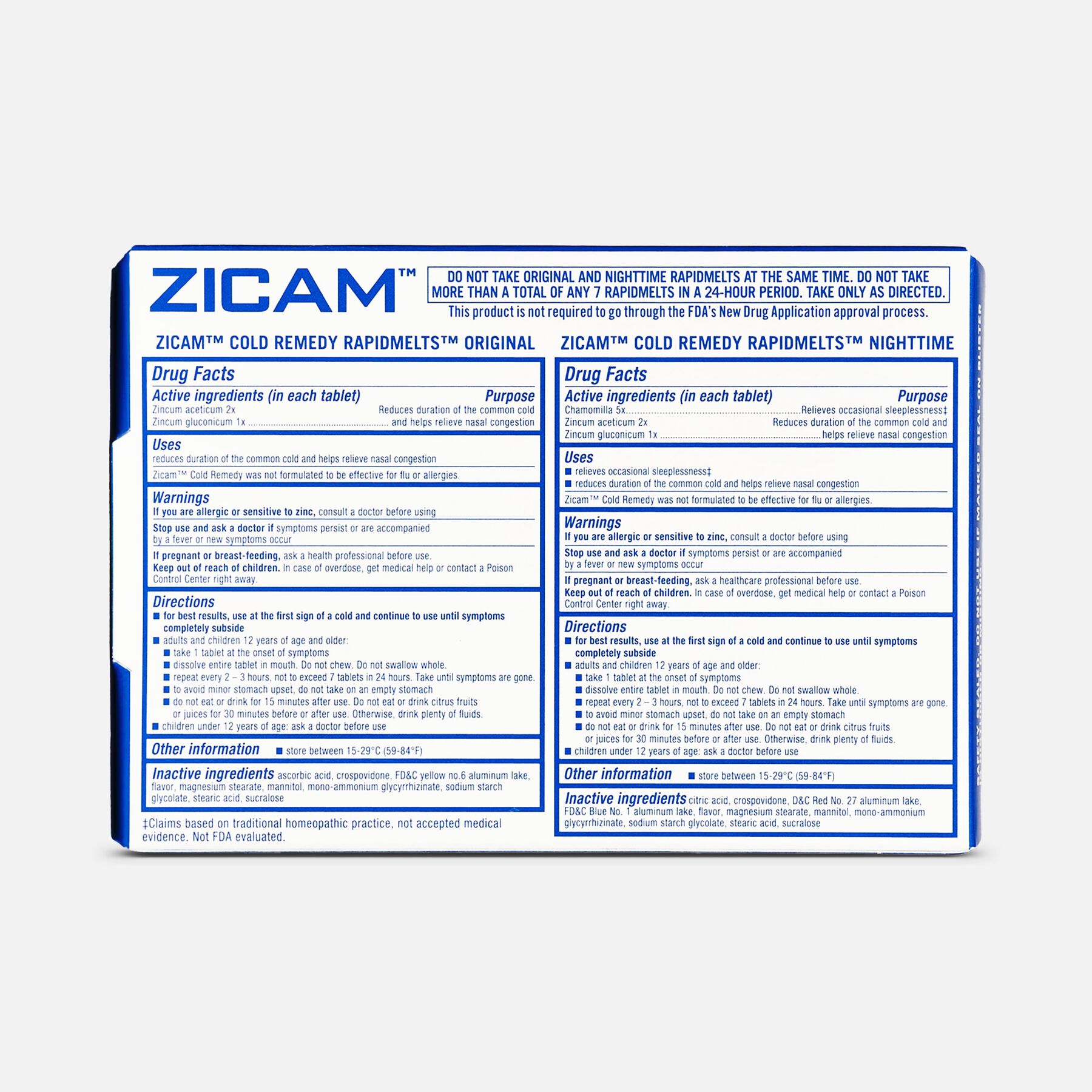 FSA Eligible Zicam Cold Remedy Rapidmelts Original and Nighttime Combo ...