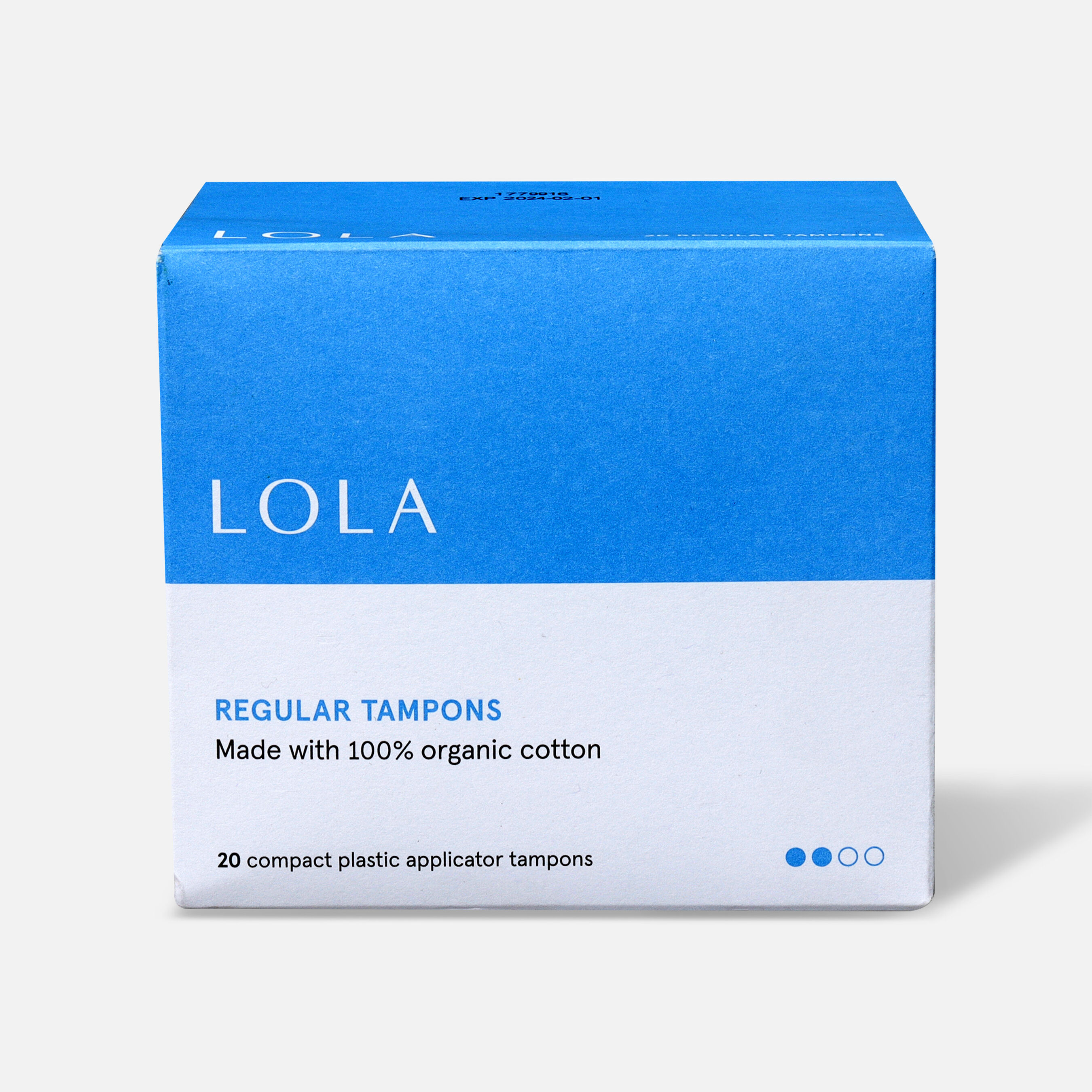 FSA Eligible LOLA Regular Tampons, Compact Plastic Applicator, 20 ct ...