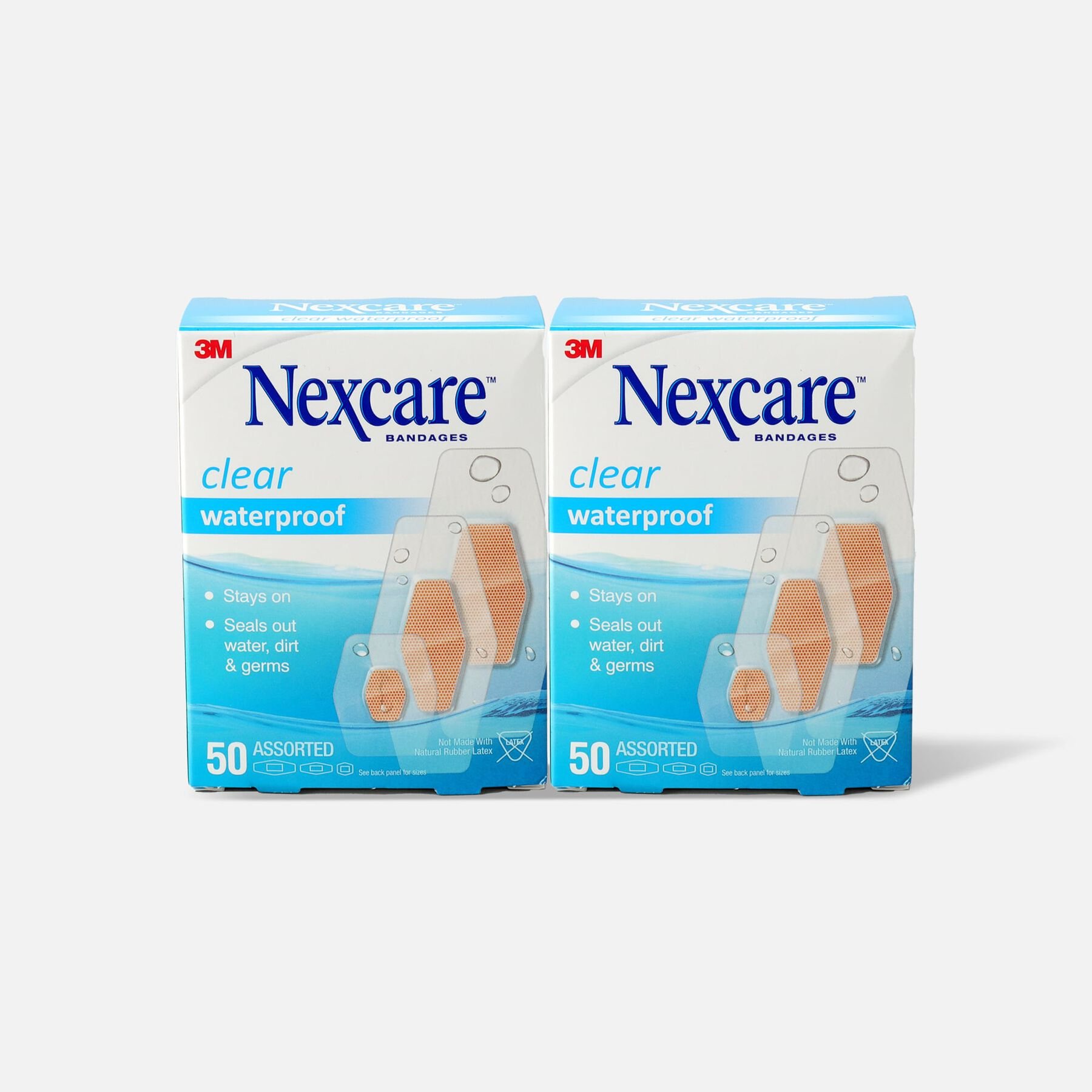 FSA Eligible Nexcare Waterproof Clear Bandage, Assorted Sizes, 50 ct ...