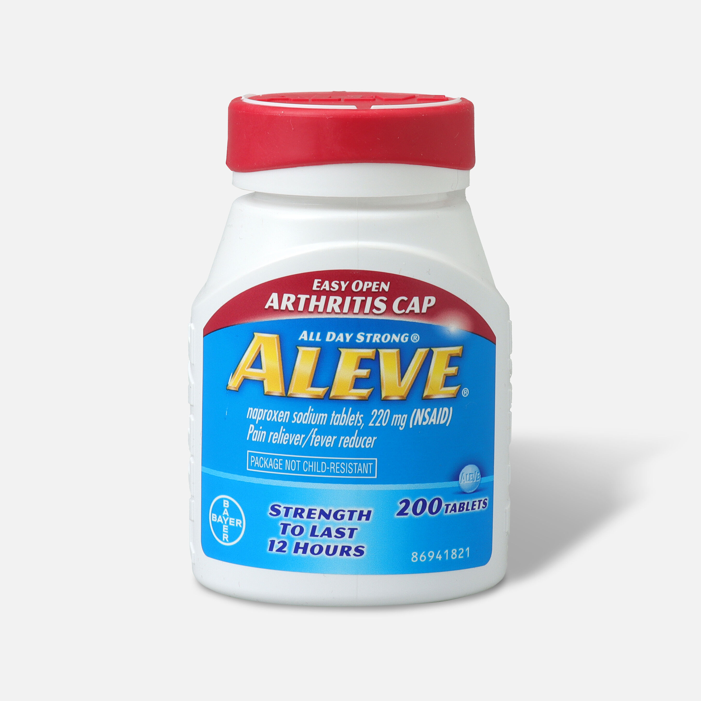 Aleve Pain Reliever, Fever Reducer, 220 mg Tablets, Easy Open Cap